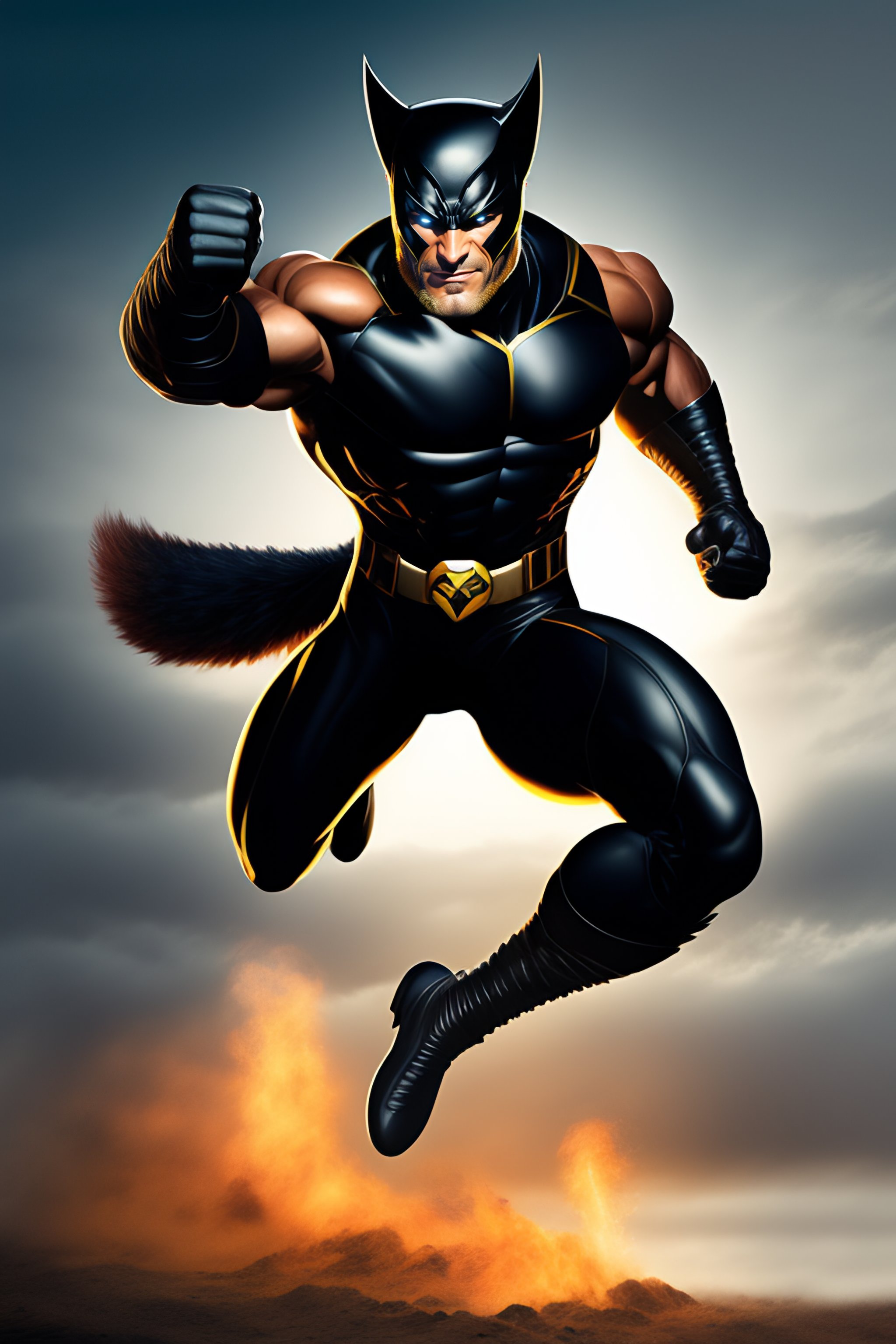 Lexica - Wolverine xmen leaping black costume