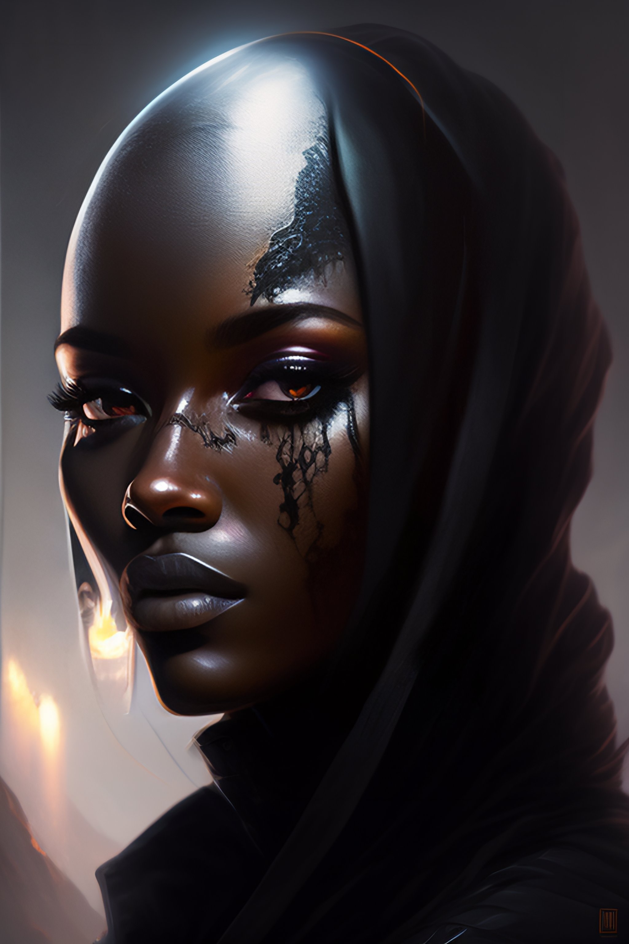 Lexica - Realist picture centered face portrait evil big eyed skull ...