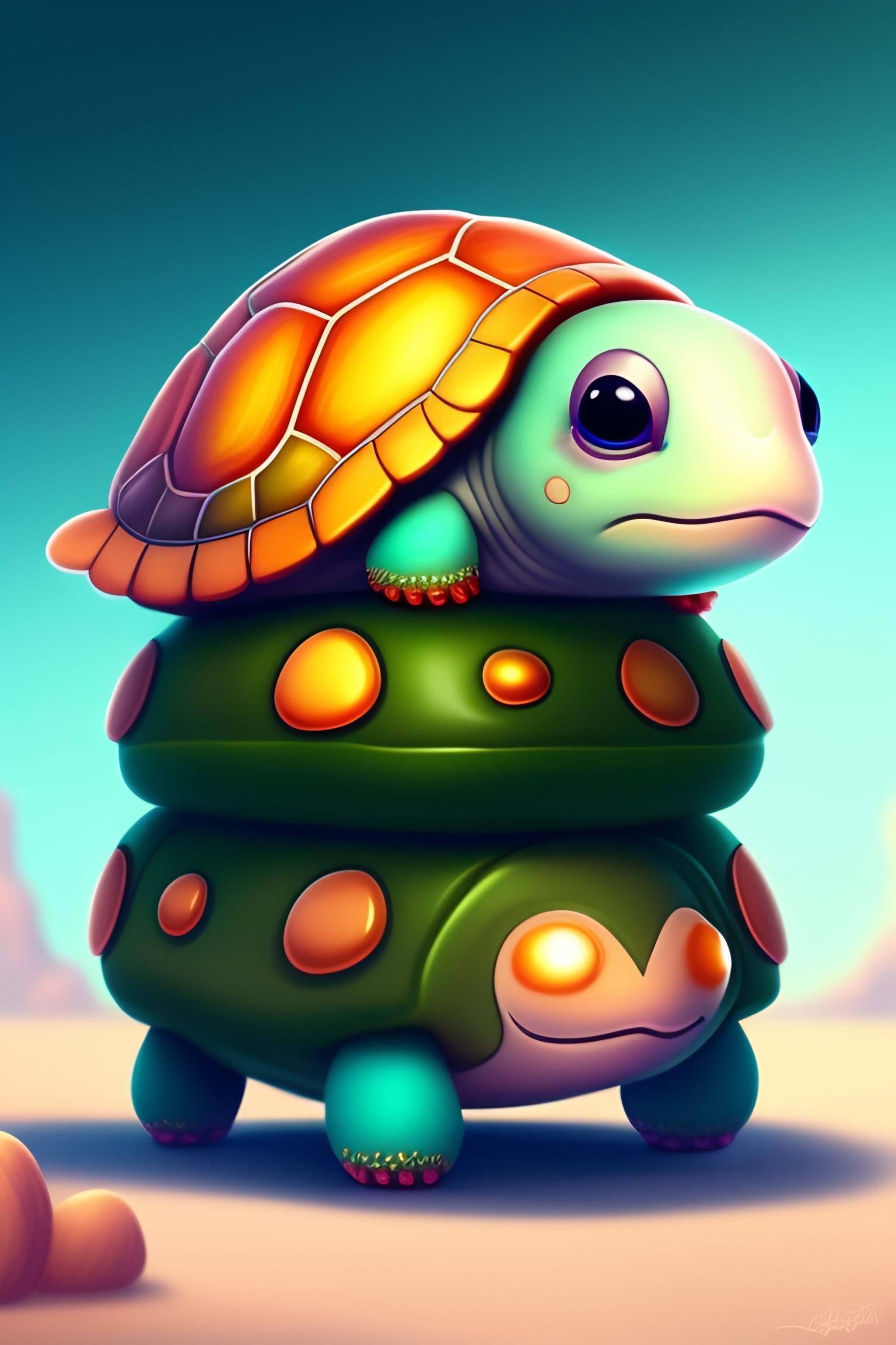 Lexica - CUTE AND ADORABLE CARTOON FLUFFY turtle, FANTASY, DREAMLIKE ...