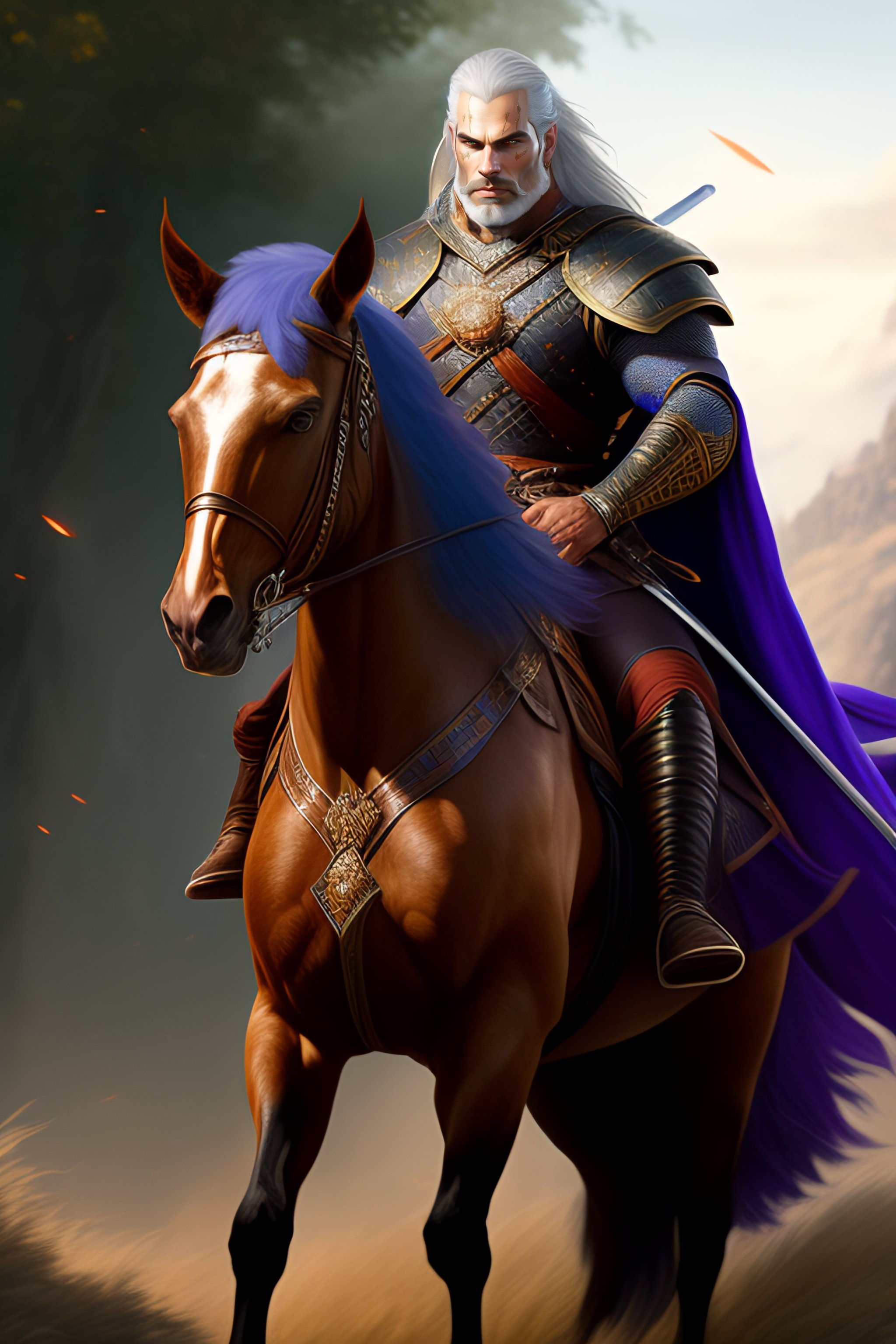 Lexica - Henry Cavill as Witcher Geralt riding a giant cockroach, epic ...