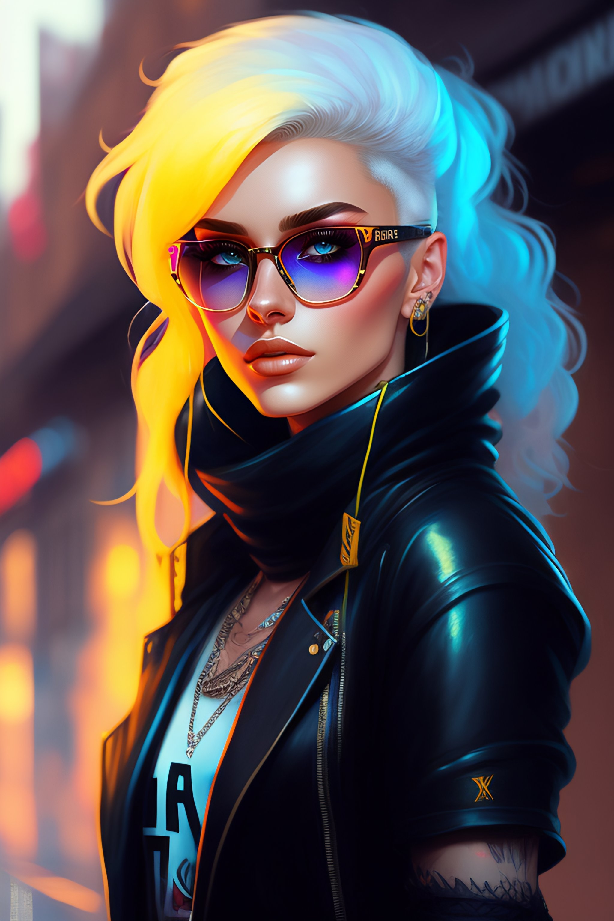 Lexica - Highly detailed portrait of a sewer emo punk lady student ...