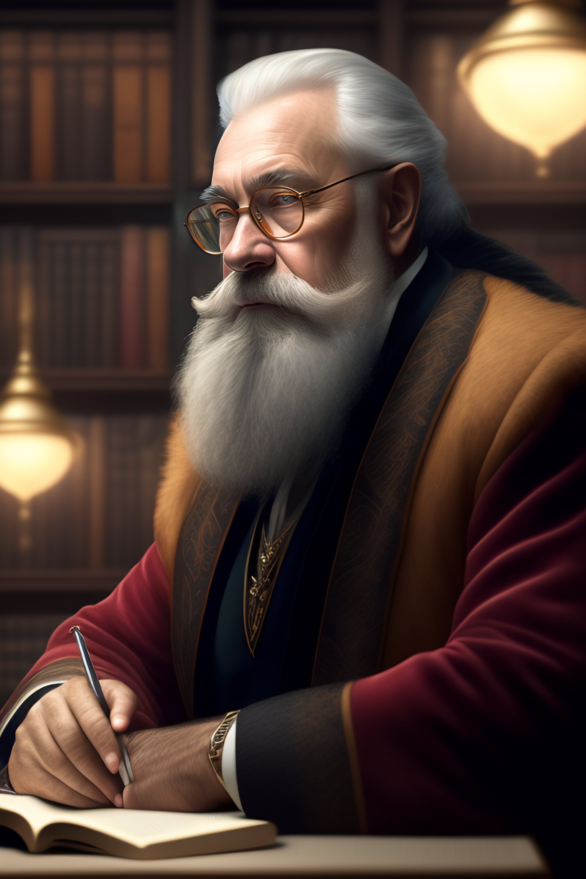 Lexica - Portrait of an old wizard with long beard and round glasses ...