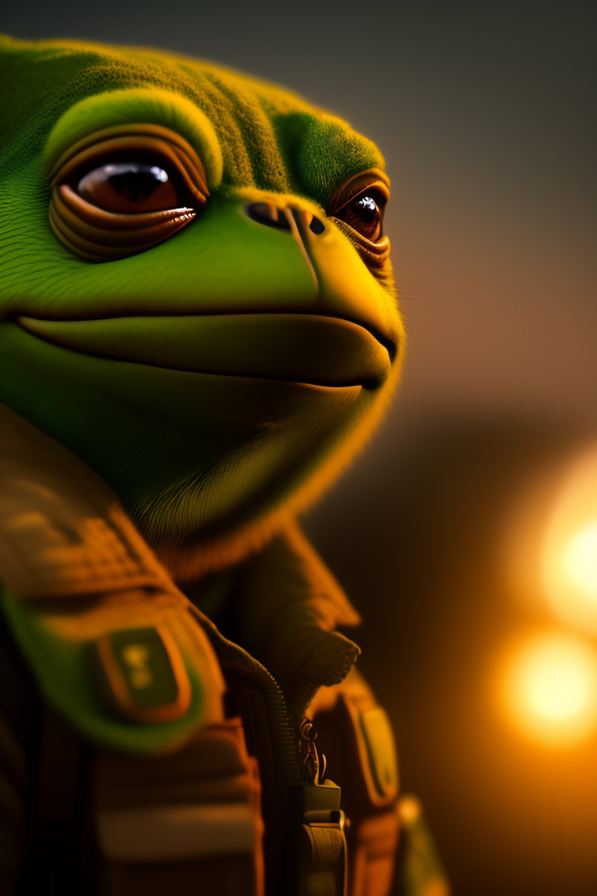 Lexica - An exhausted pepe the frog at the frontlines in the army at ...