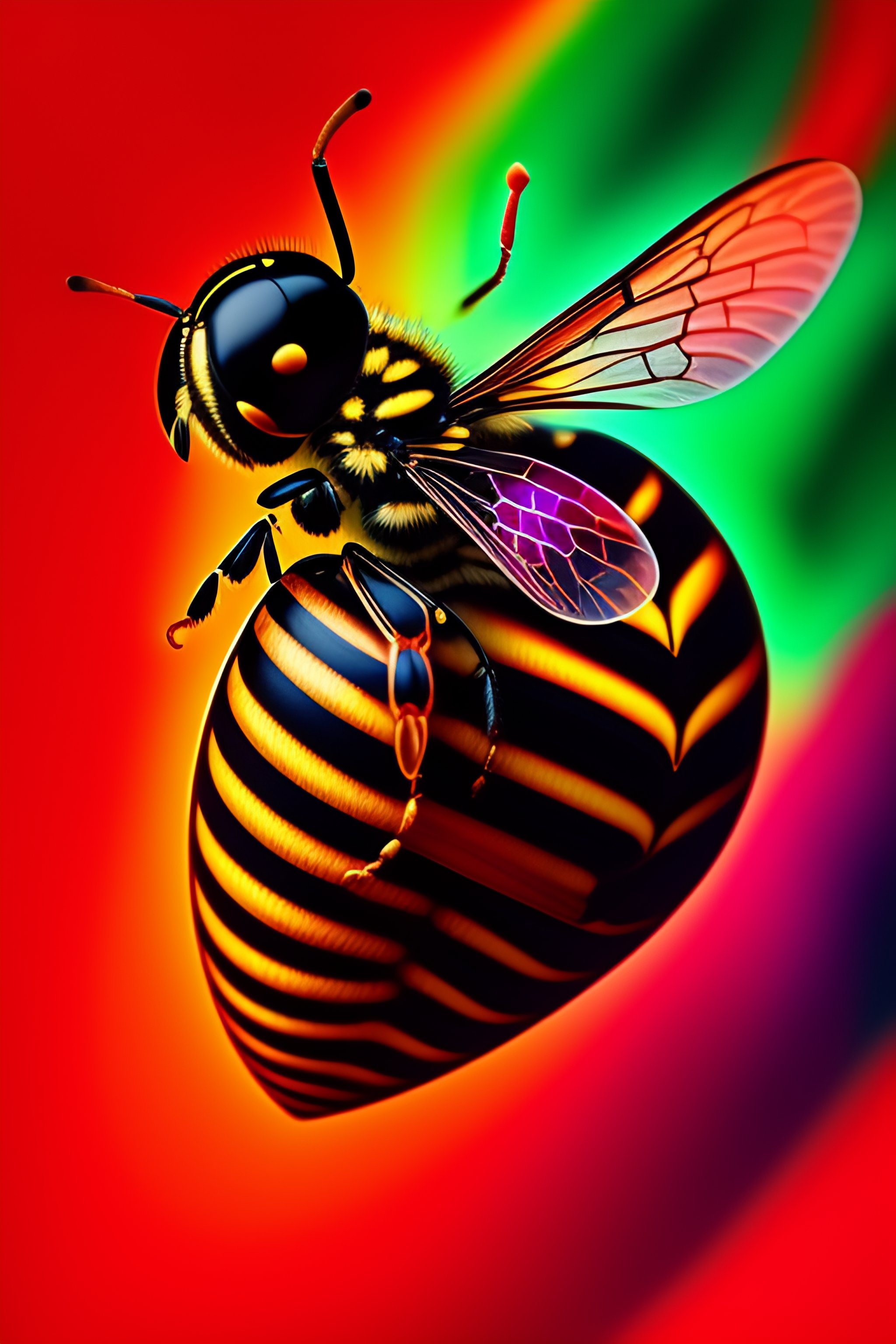 Lexica - Wasp, belly in the form of a red heart, purposeful, collected ...