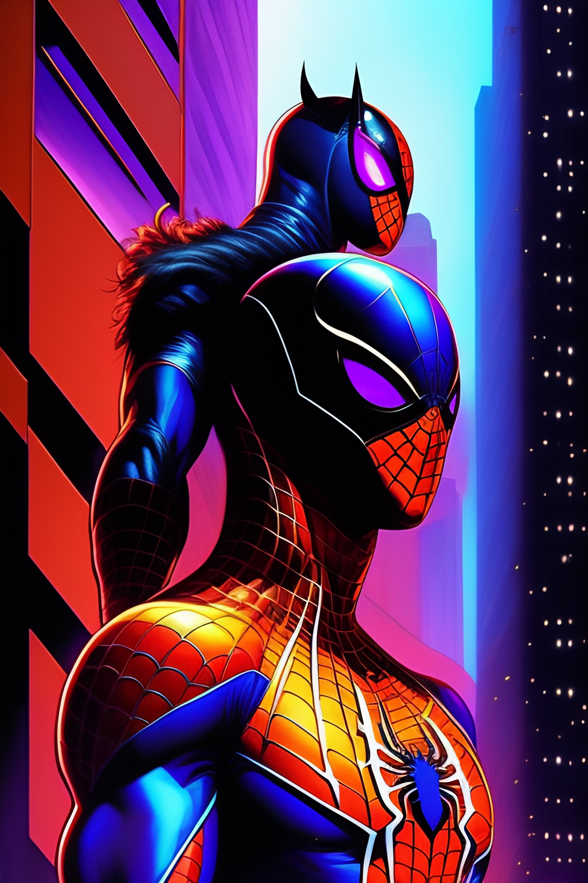 Lexica - Spider man in cyber punk style. concept art by james gurney ...