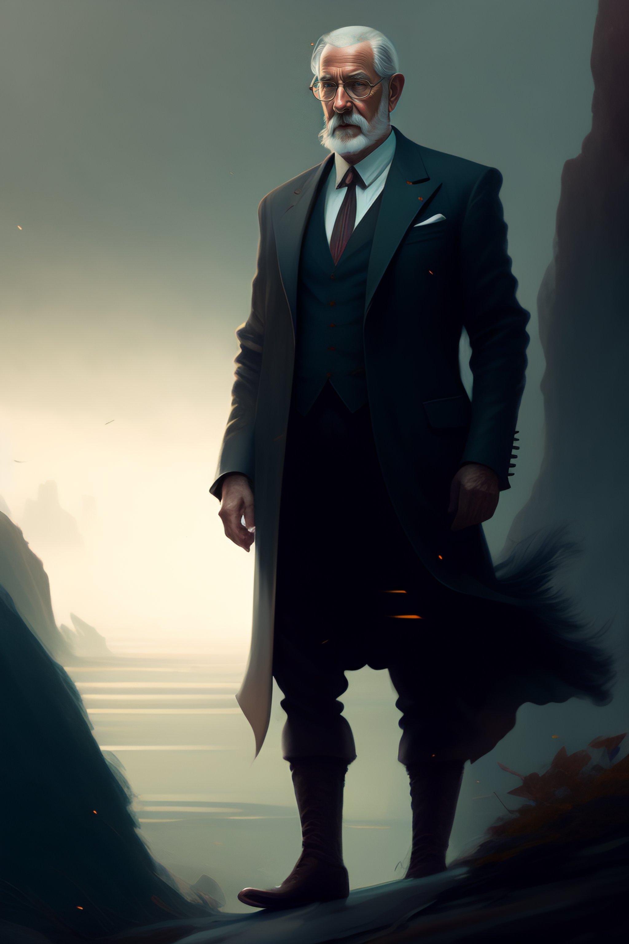 Lexica - Full shot body photo of a fantasy fey creepy old tall bolding ...