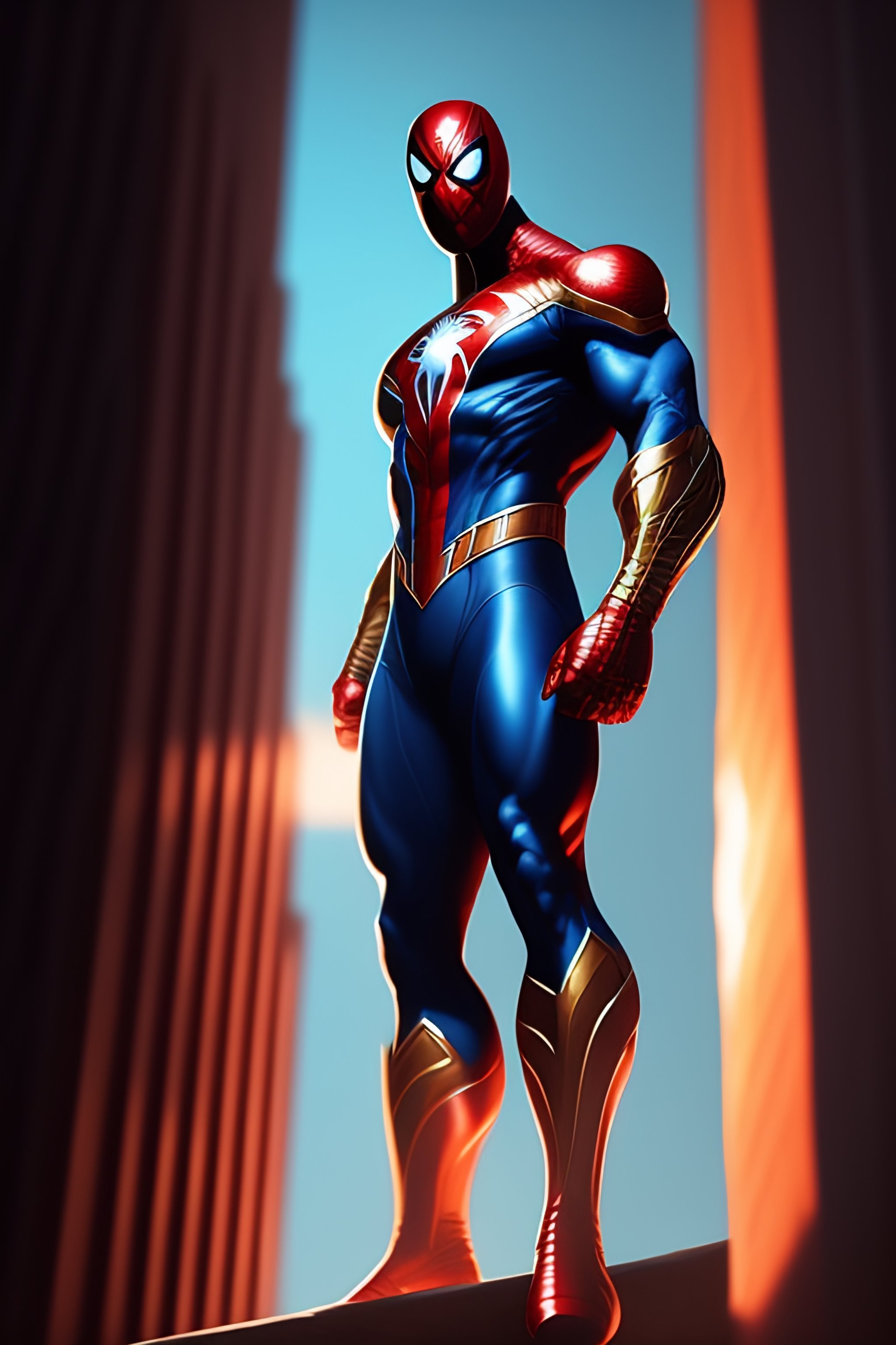 Lexica - Thin Muscular SpiderMan in sction , lighting, cinematic ...