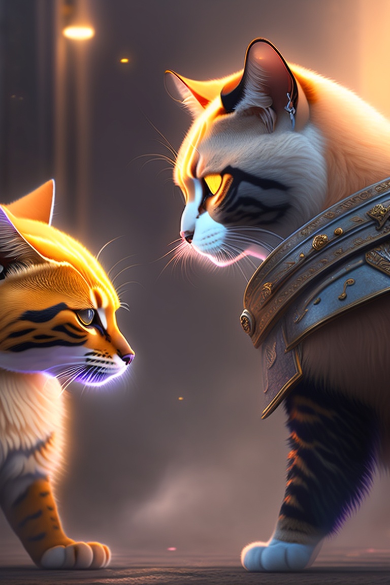 Lexica - Two cats fighting, key lighting, soft lights, foggy, 8 k ...