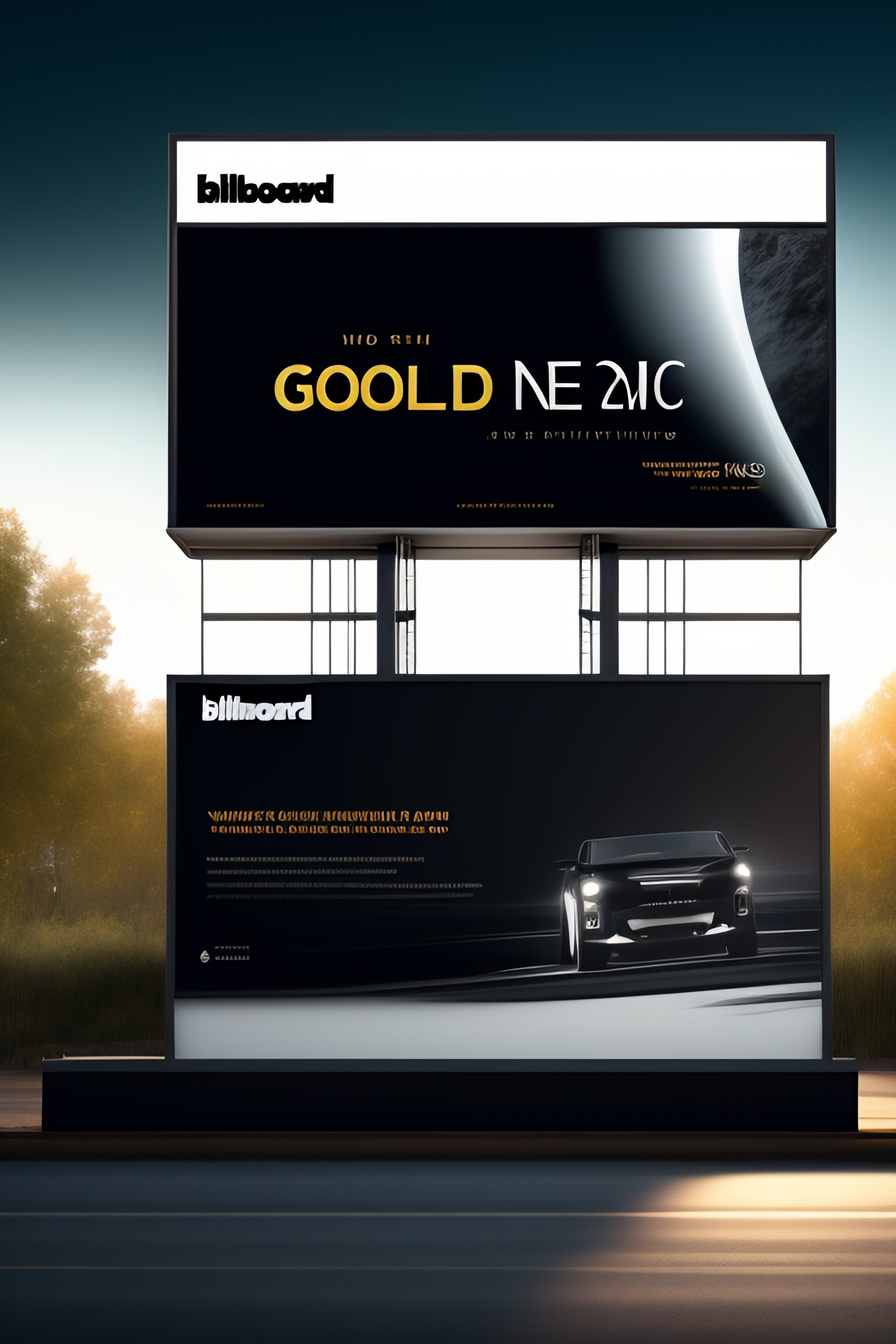 Lexica - Billboard with the text N2A MEDIA that has the gold and gray ...