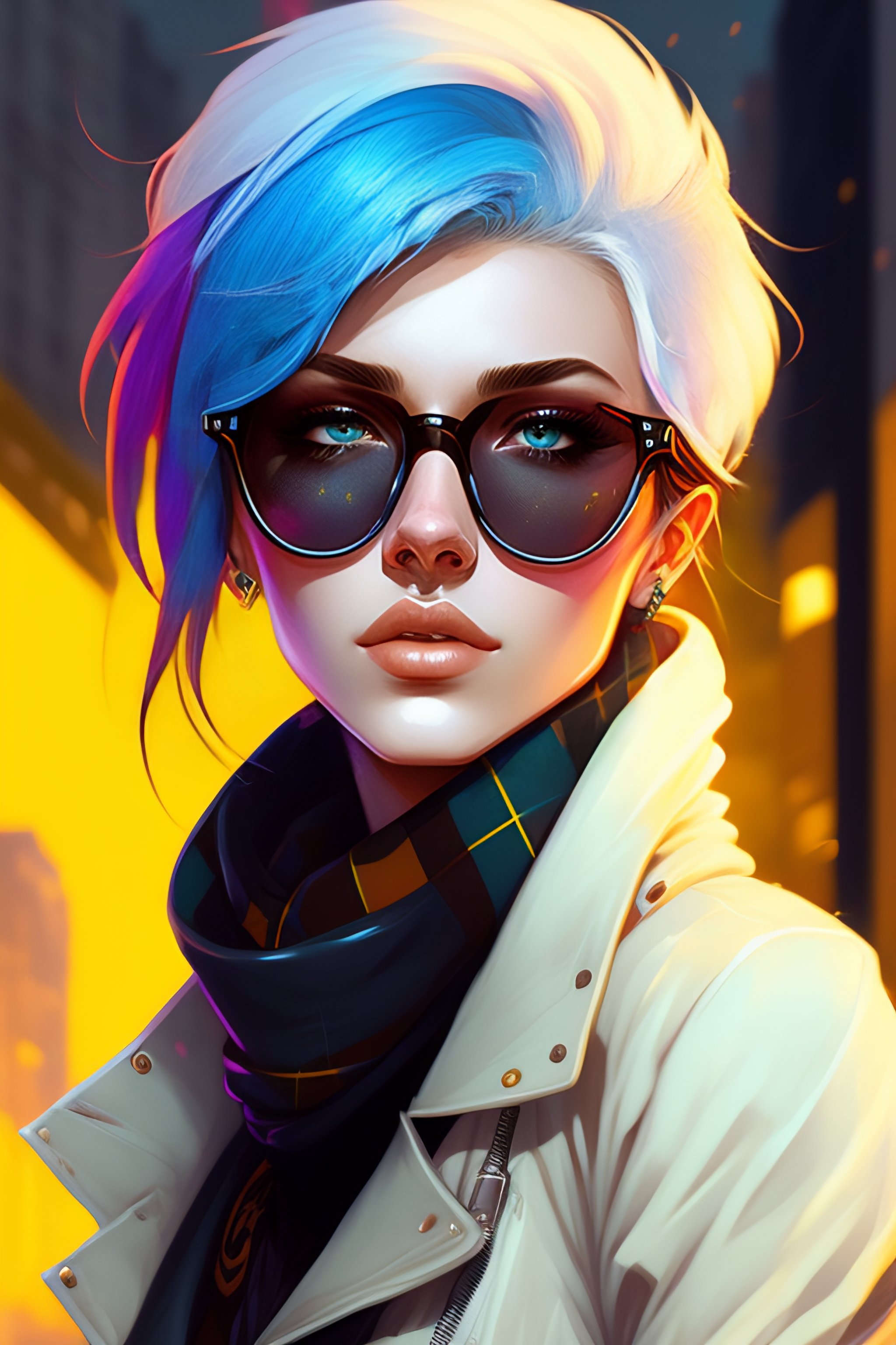 Lexica - Highly detailed portrait of a sewer emo punk woman student ...