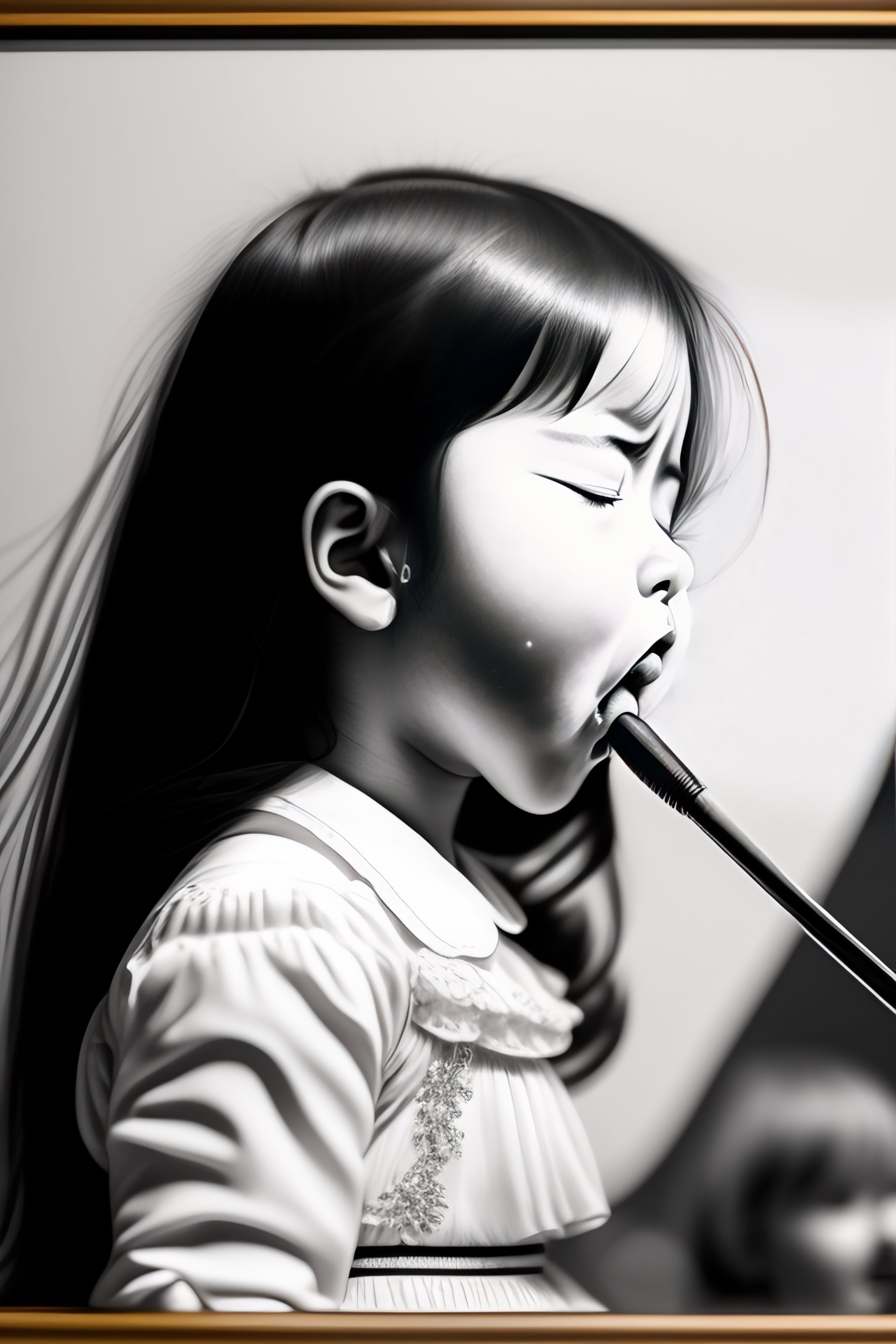 Lexica - Line drawing of girl sneezing by Durero