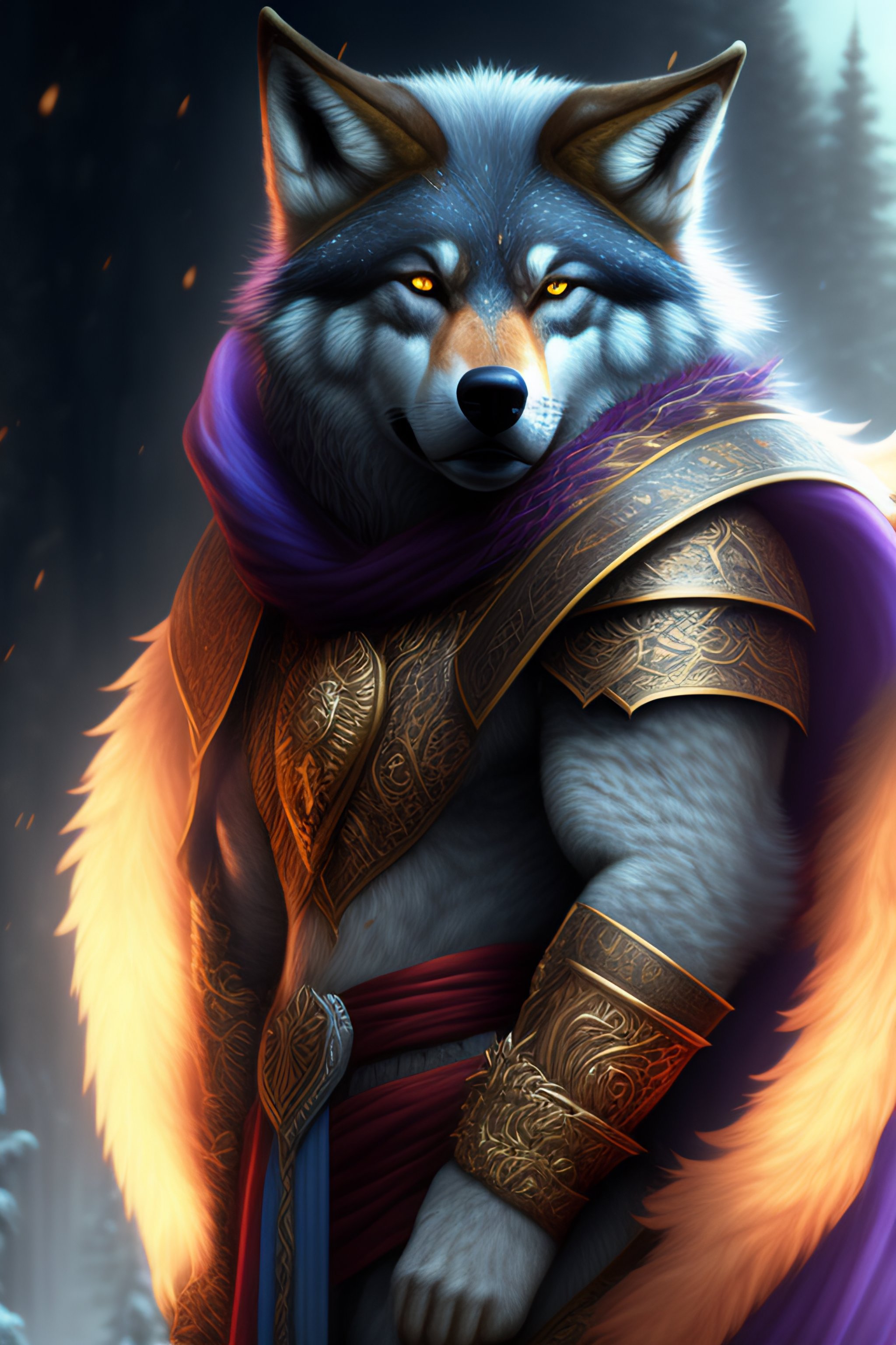 Lexica - Wolfman, realistic, detailed, mage style