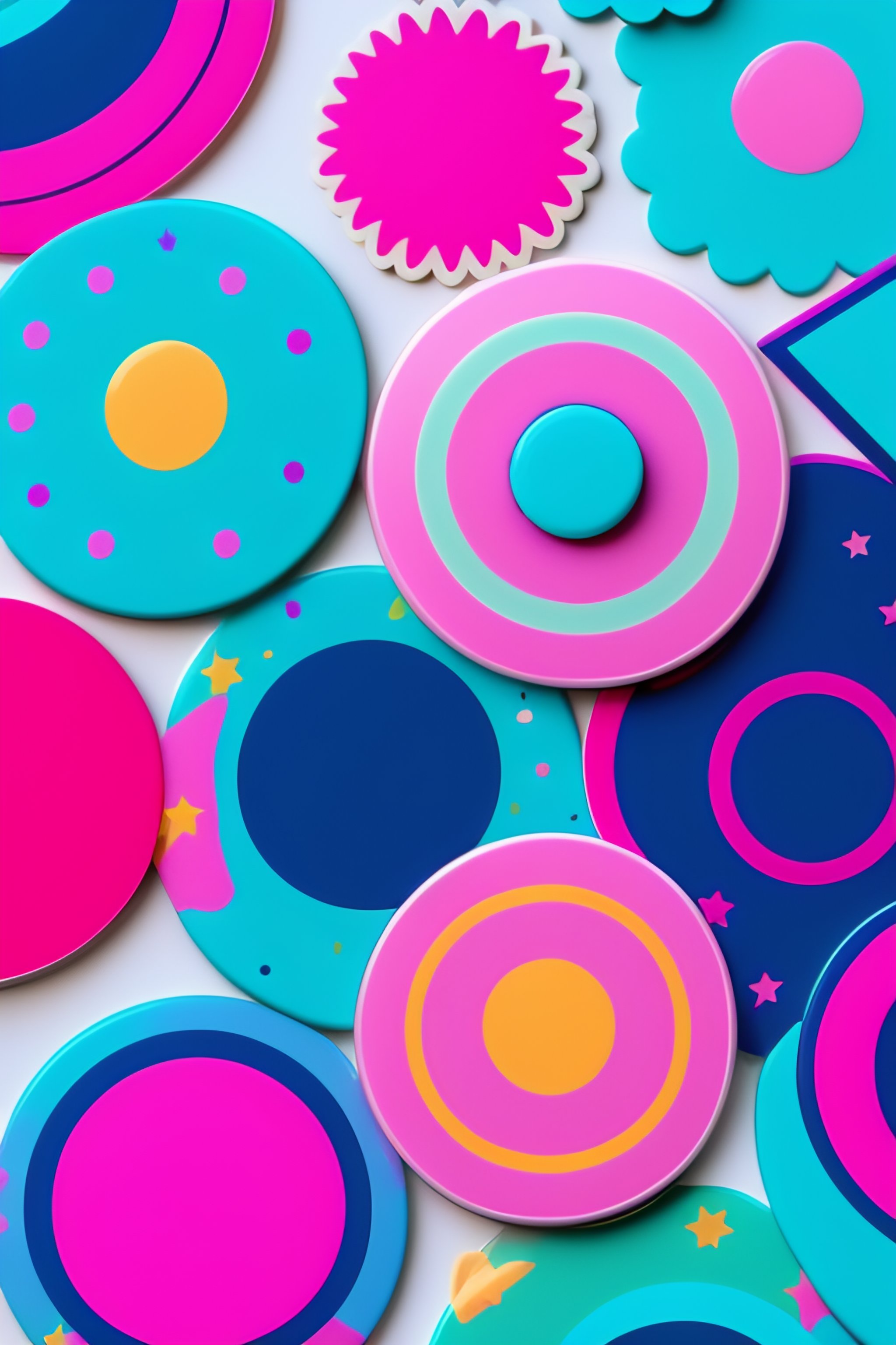 Lexica - Assorted stickers cartoon blue and pink