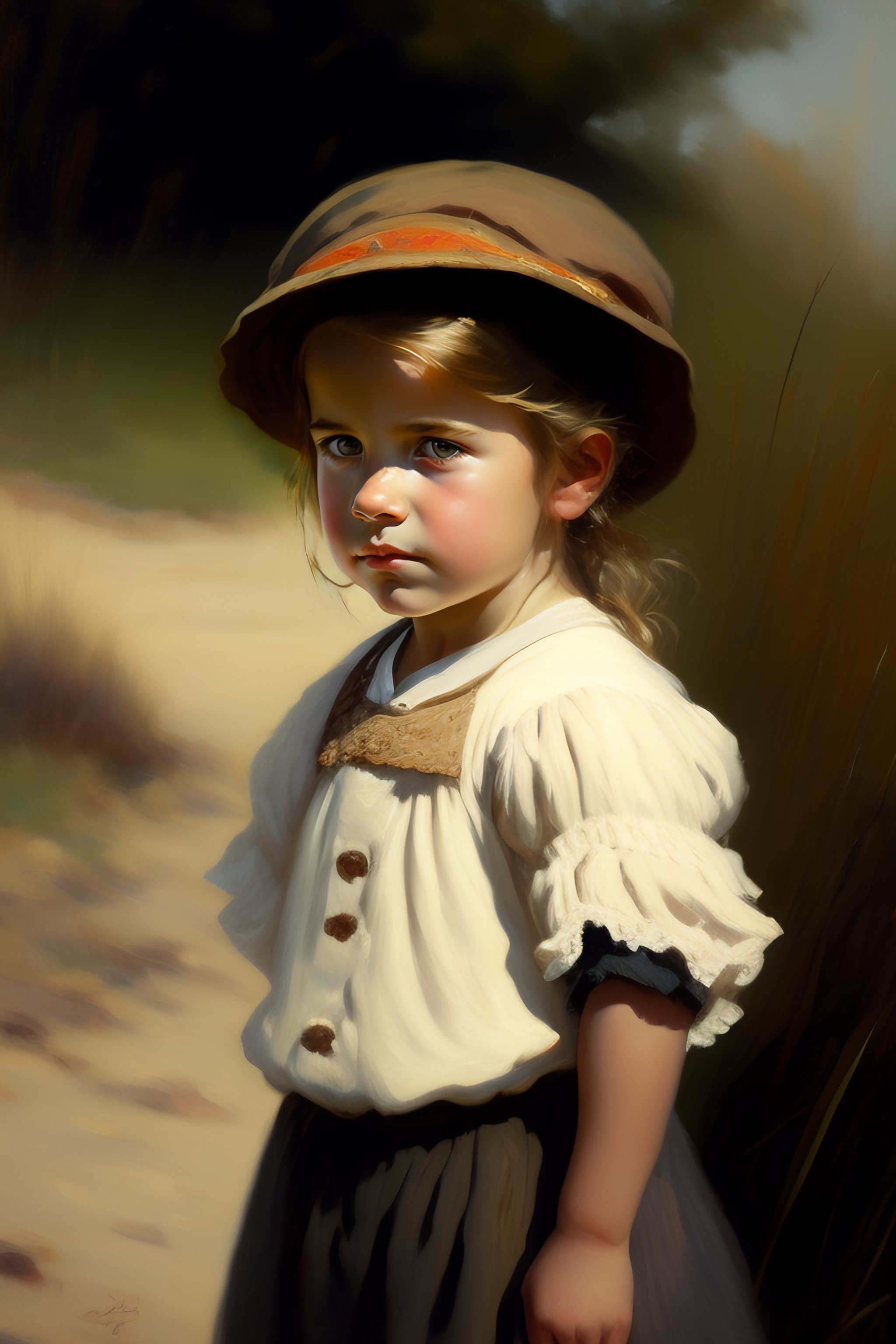 Lexica - A painting of peasant child, Victorian poor clothing,, low ...