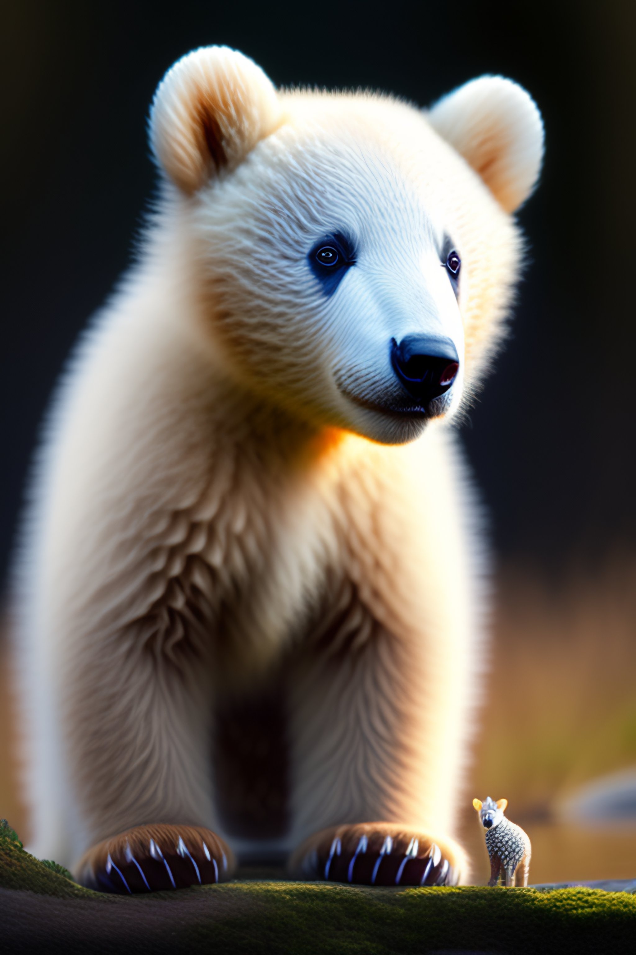 Lexica - Scary white bear cub