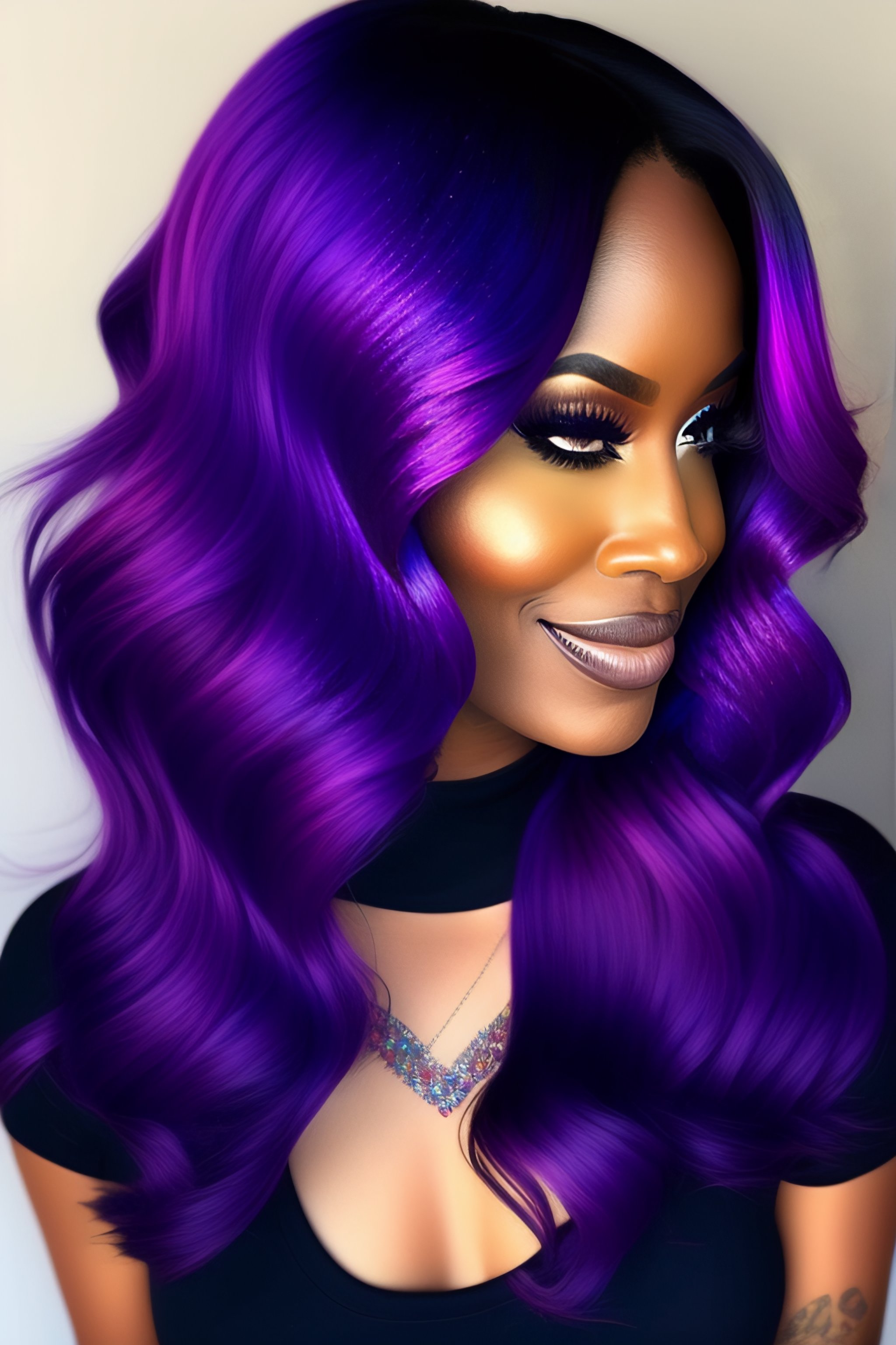 Lexica Girl Purple Hair Stoking