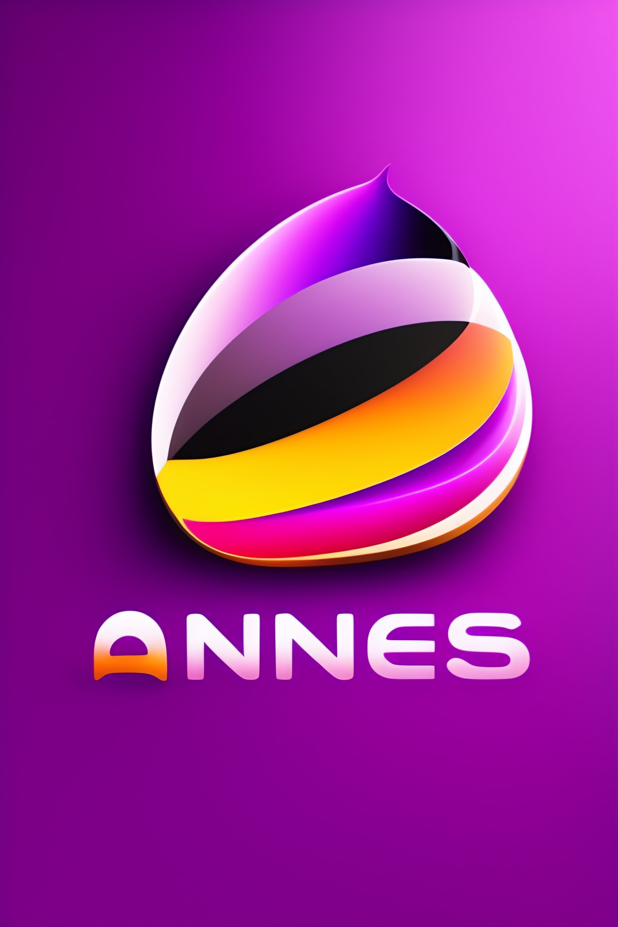 Lexica - Make a logo name'Anees', gloden color name, purple background