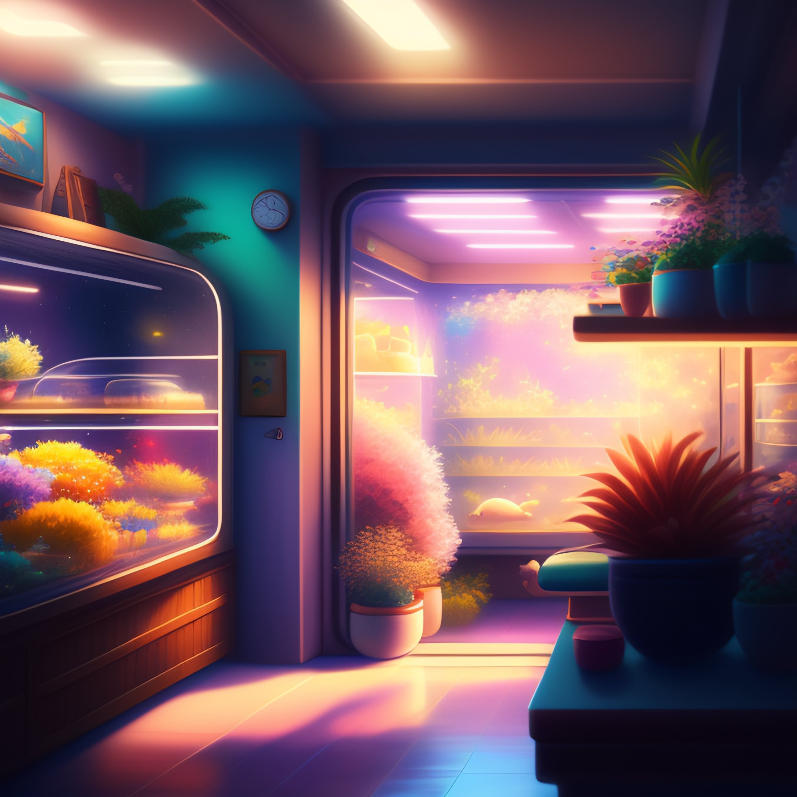 Lexica - Bright cheery placid pastel deep cozy moody cluttered ...