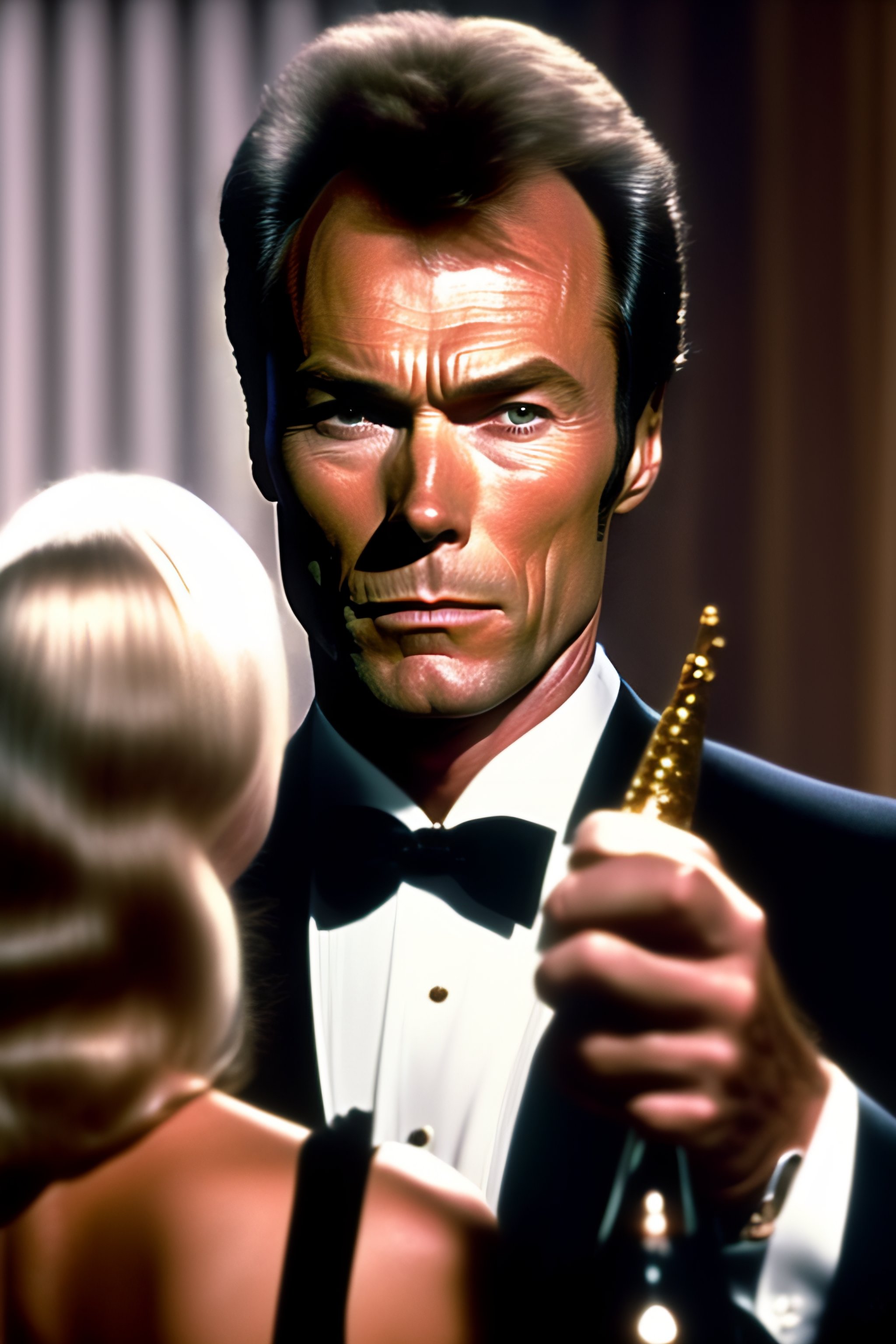 Lexica - Clint Eastwood as Bruce Wayne in a party holding a champagne ...