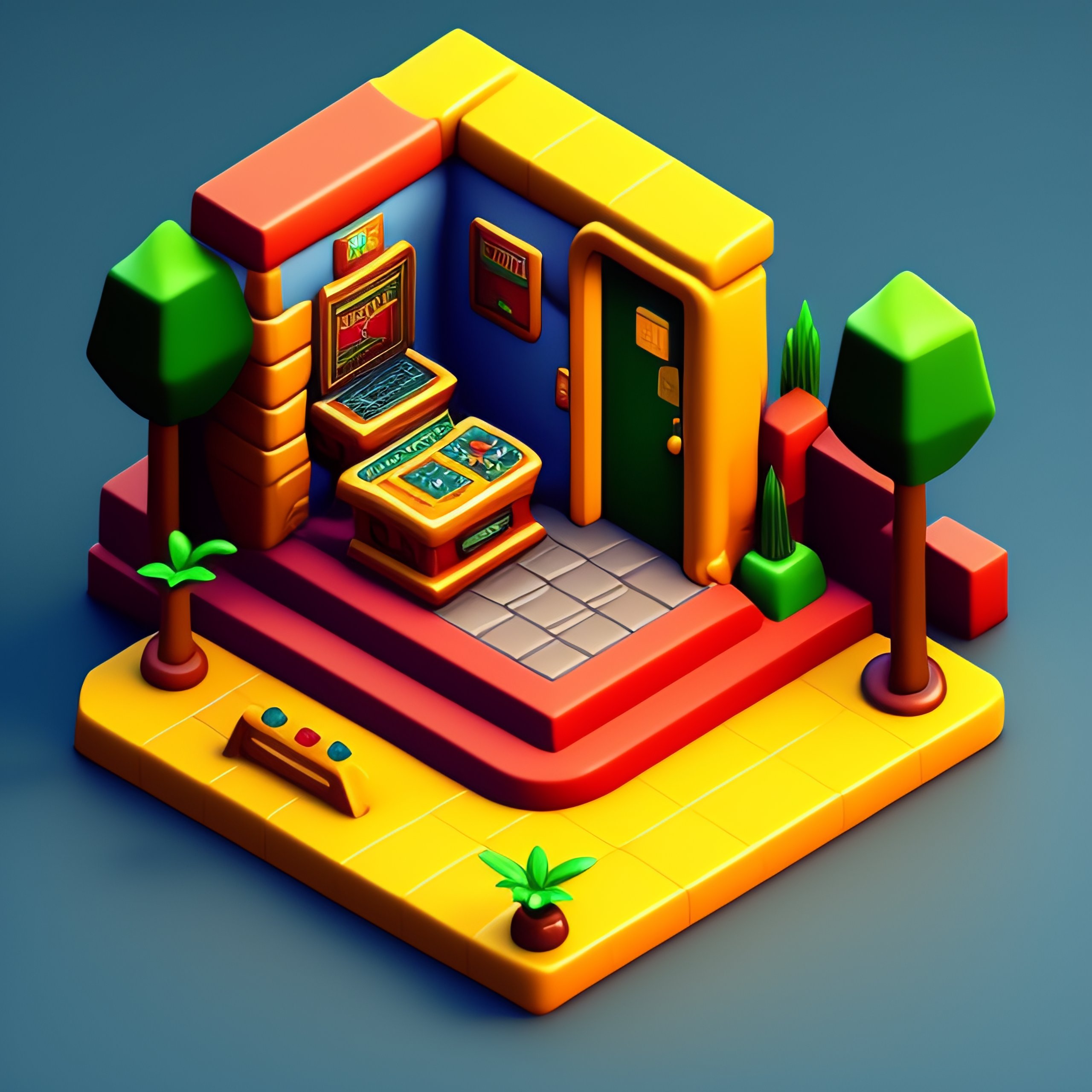 Lexica - Isometric render of a videogame character, retro