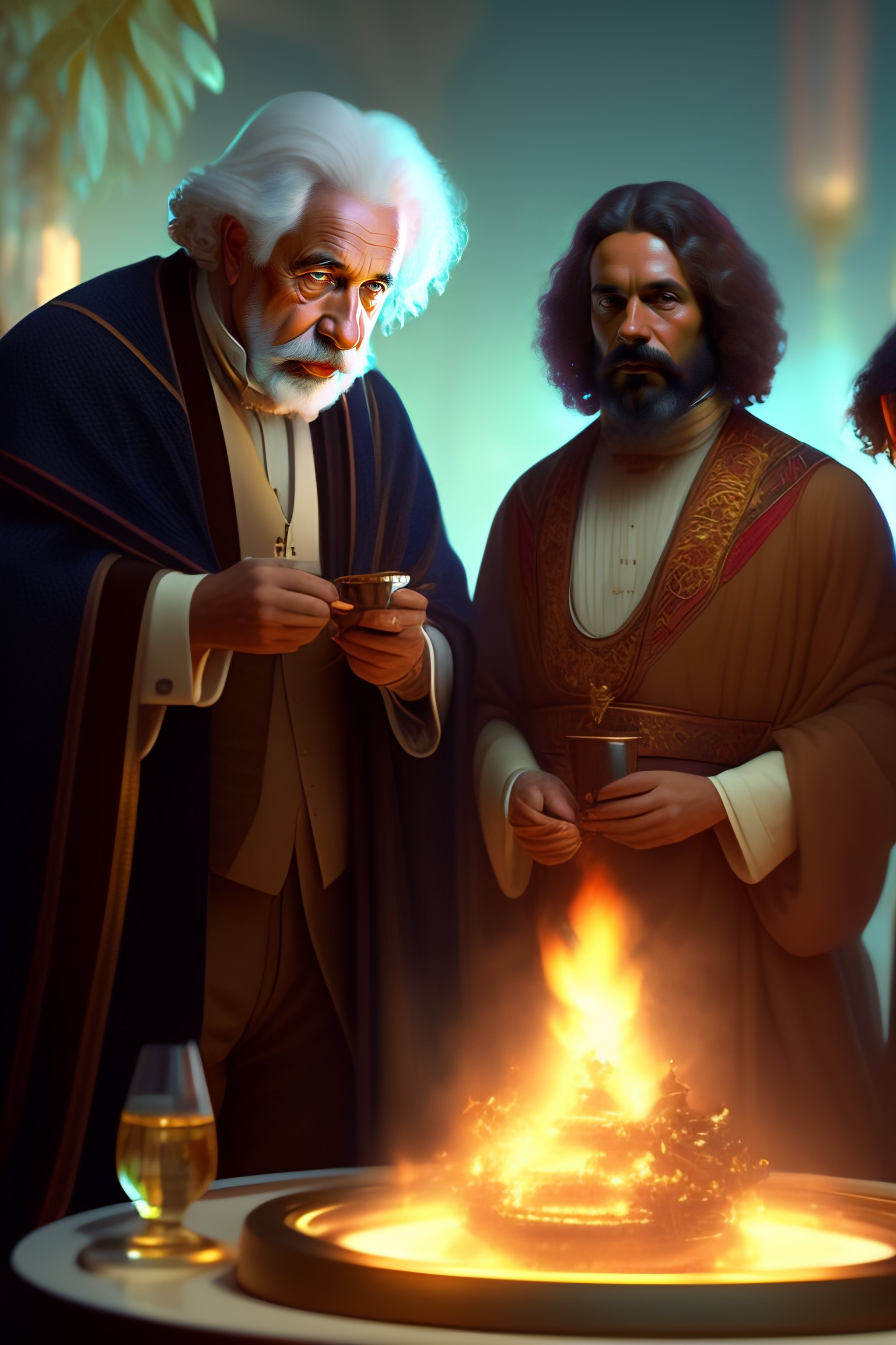 Lexica - Jesus, einstein and darwin are smoking weed, drunk, in the ...