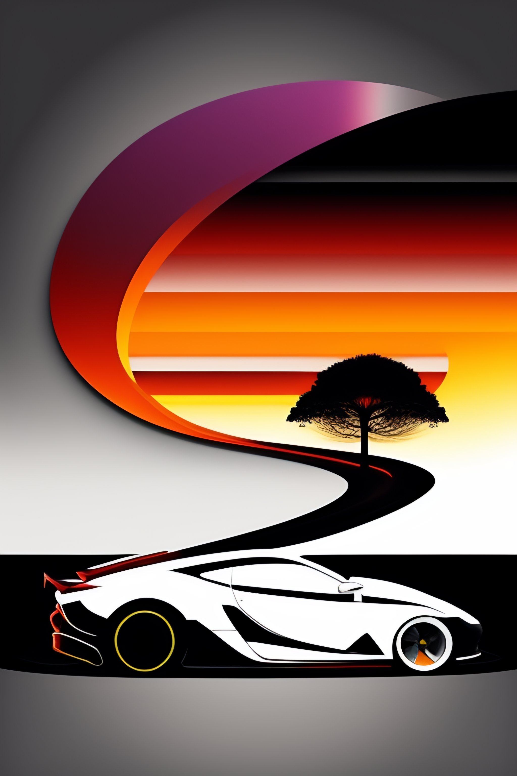 Lexica - Create vector for a half car silhouette wall art piece that ...