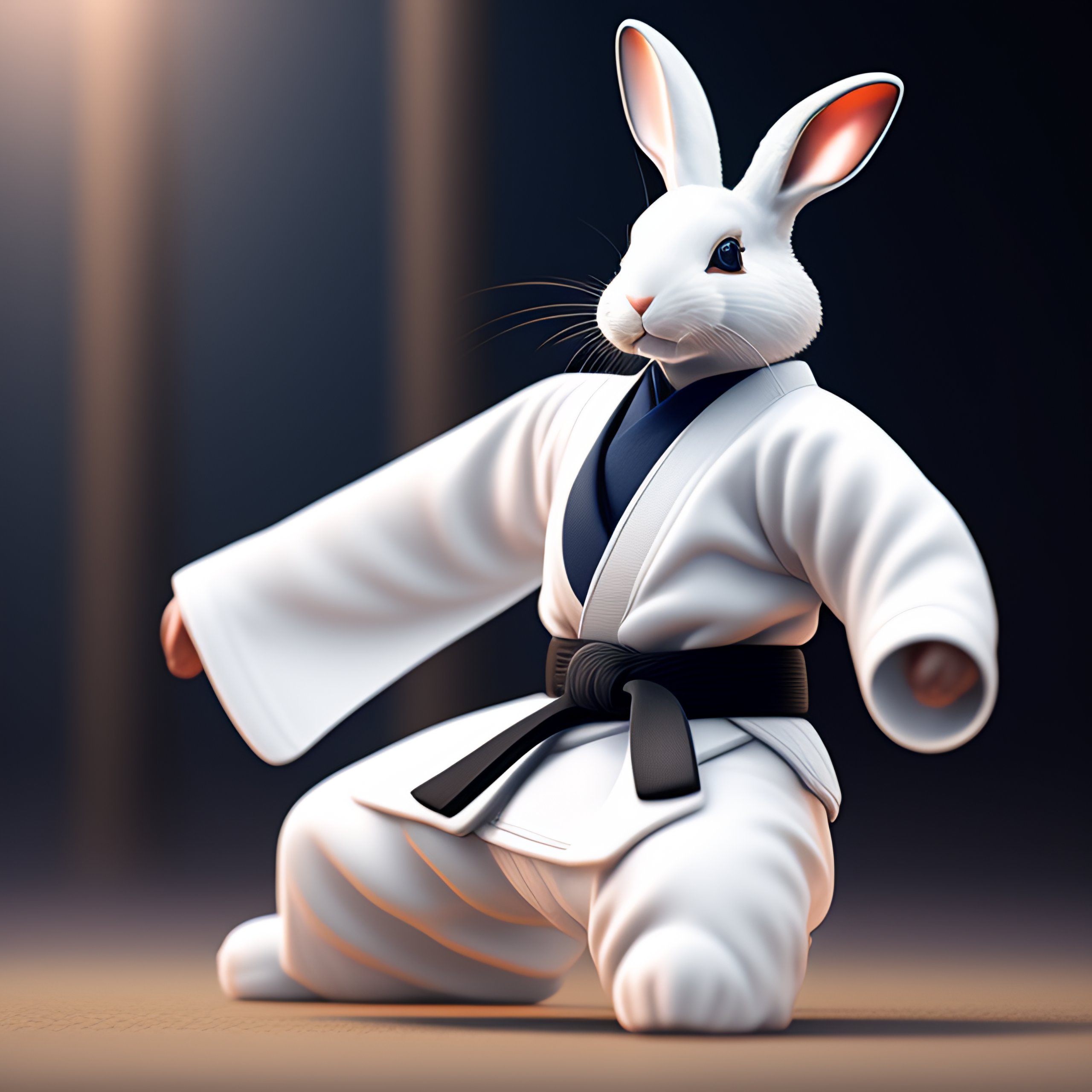 Lexica - Art of aikido bunny, 20 years, casual, white training clothes ...