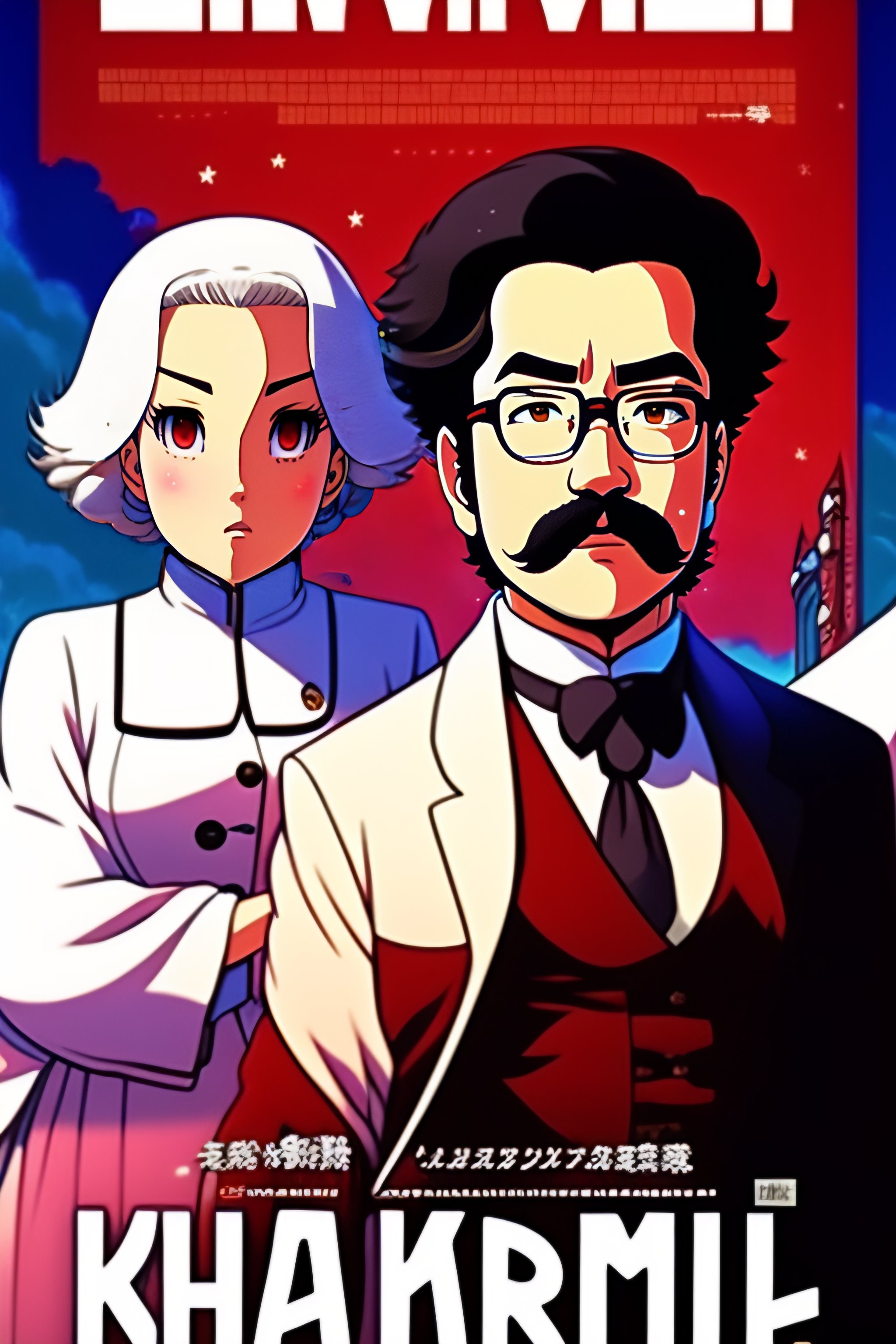Lexica - Karl Marx: The Movie. Star lights in background. Anime style ...
