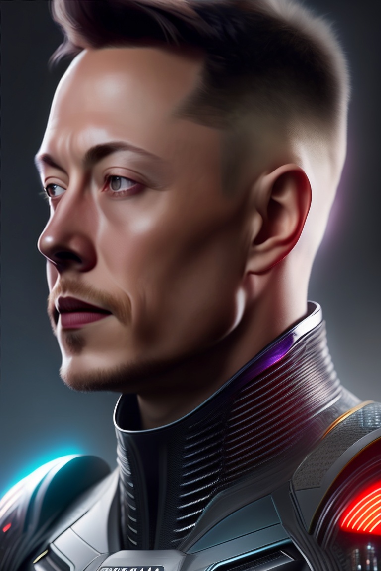 Lexica - Elon Musk as an evil cyborg, futuristic, cyberpunk,