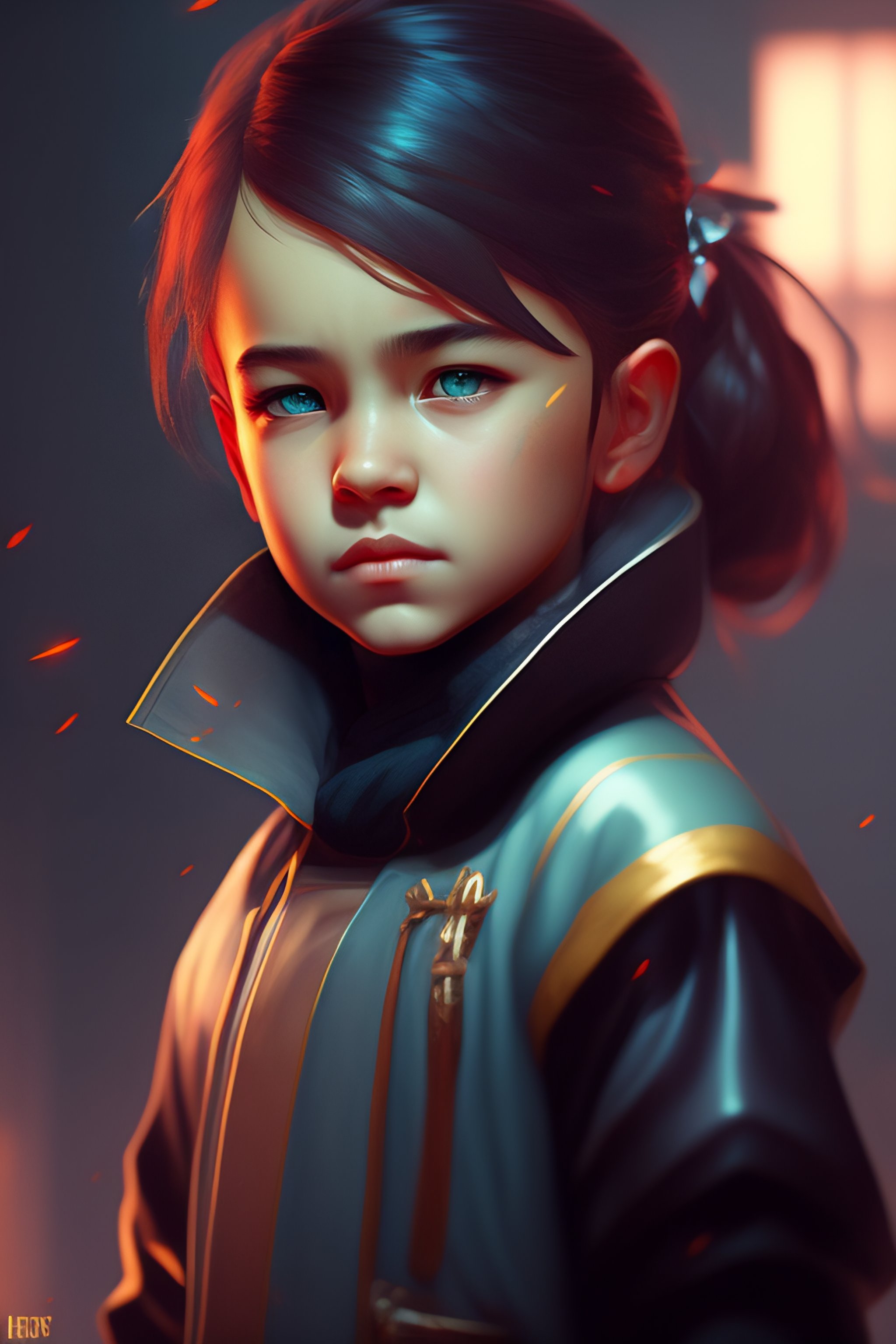 Lexica - A portrait of poor crazy aggressive child, in a style of ...