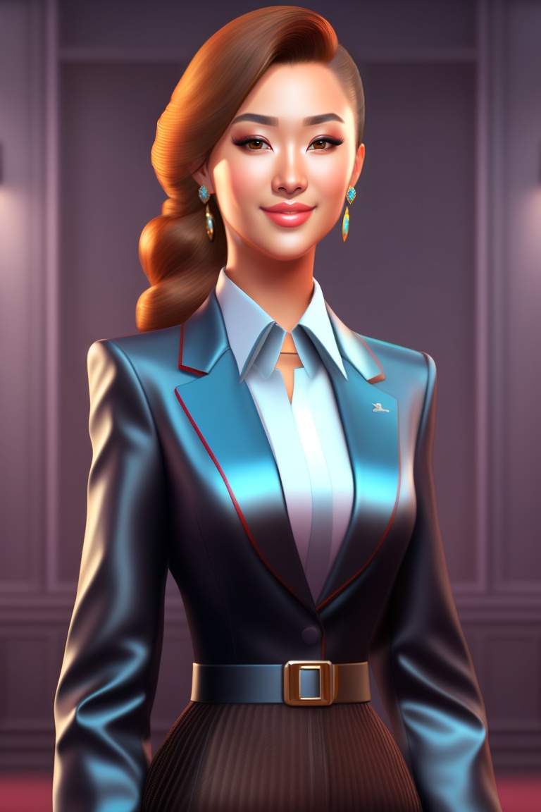 Lexica - Virtual host, female, centered, frontal facing, hyper ...