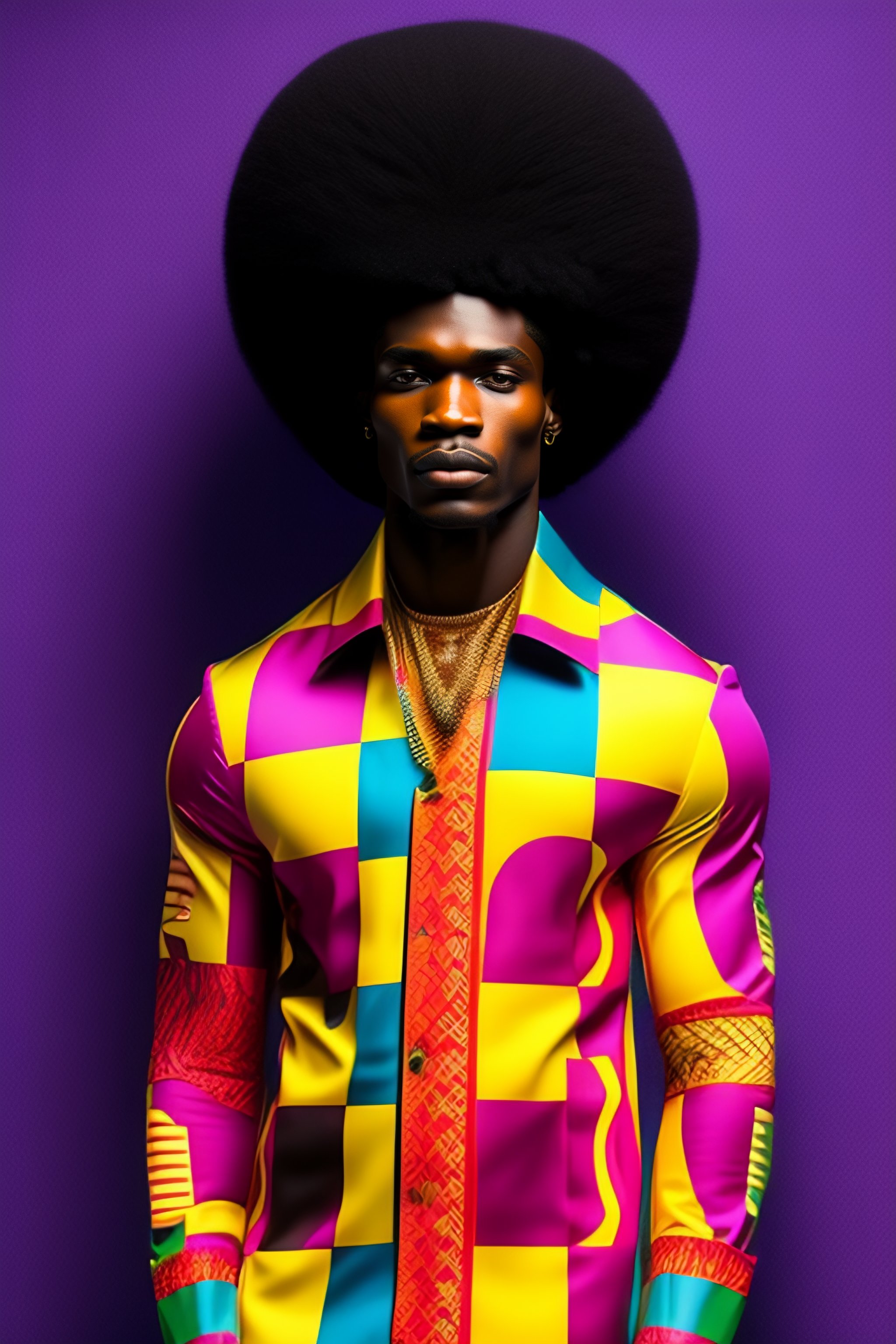 Lexica - Afro dandy, athletic shape, neither man nor monkey, 80's style ...