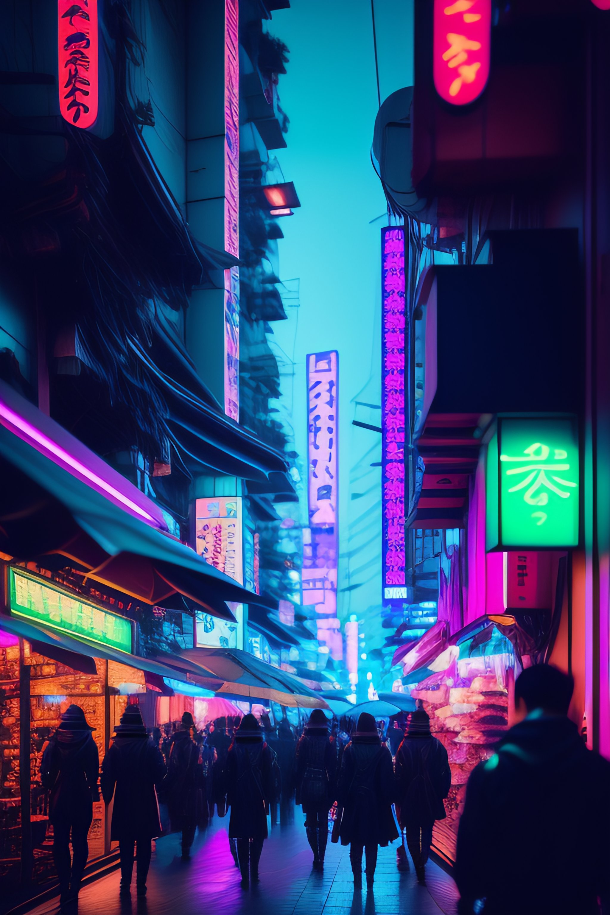 Lexica - Full body,Cyber goth Geisha in a tokyo city, Pretty Face ...