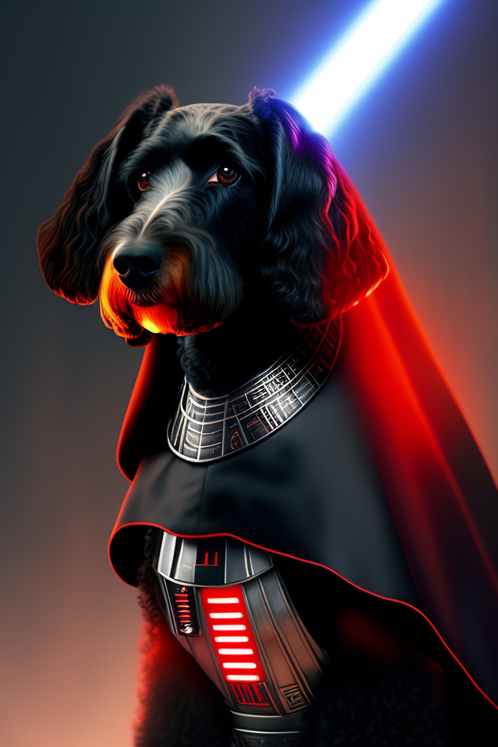 Lexica - Star Wars scene artificial intelligence a Bedlington Terrier ...