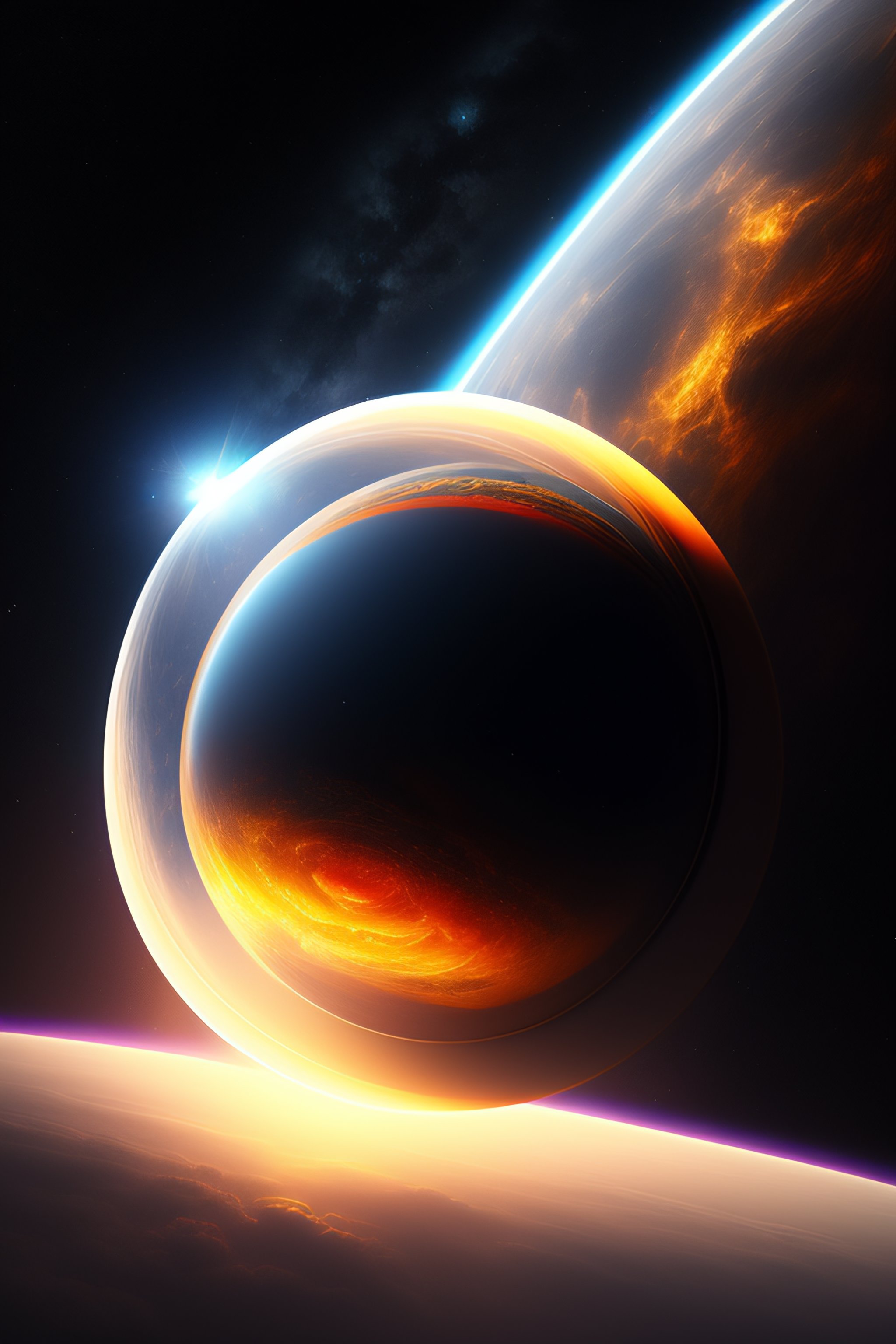 Lexica - Orb in space , 4K, photorealistic
