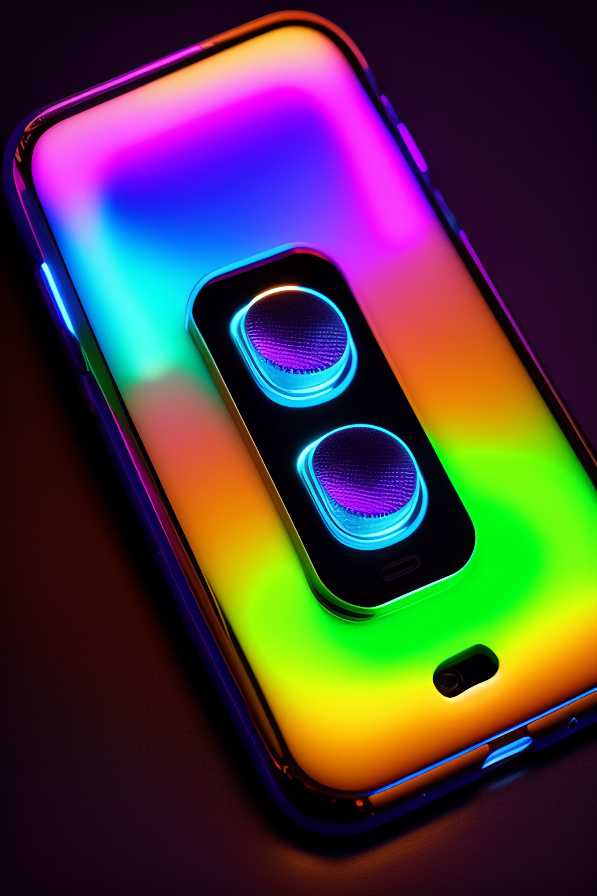 Lexica - Phone case with 4 extra colorful LED tactile buttons located ...