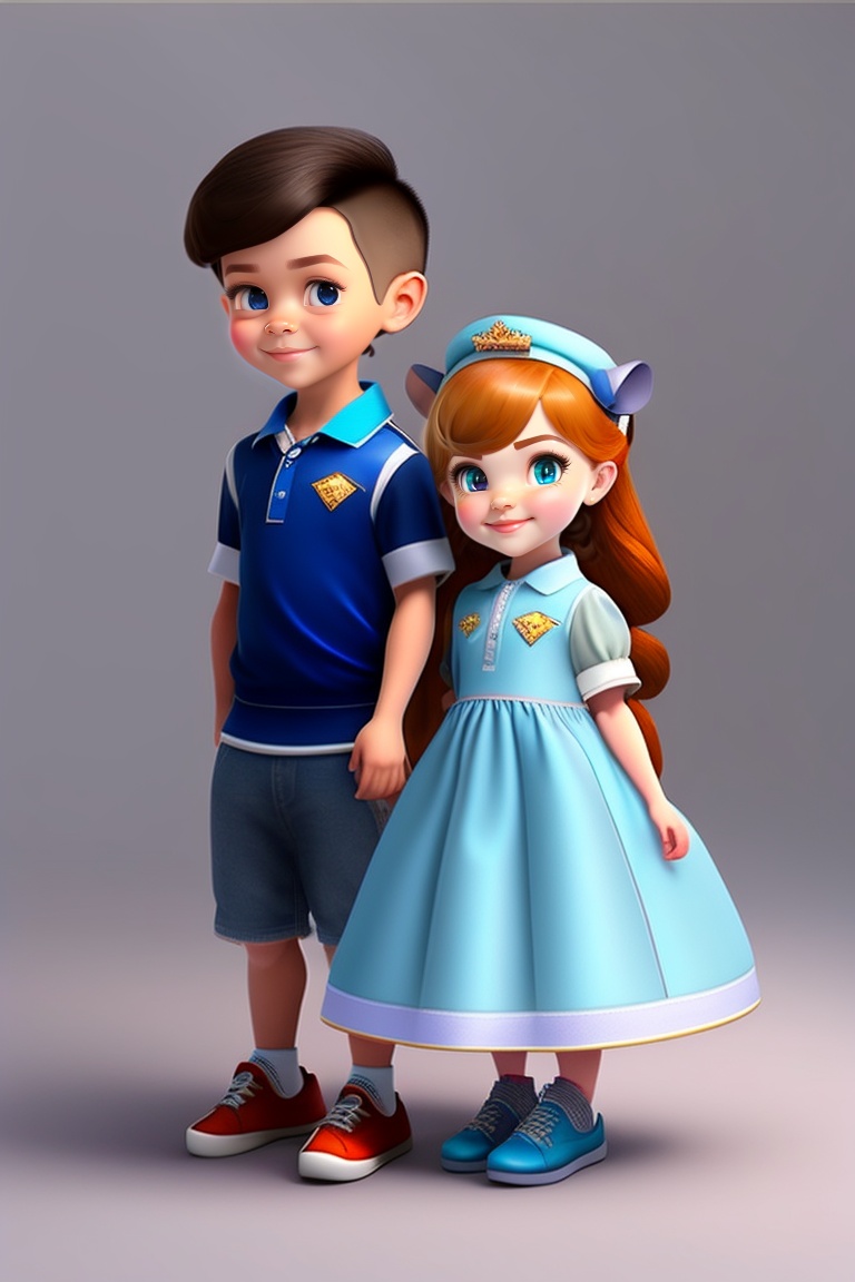 Lexica - Gen Alpha child couple summer dress, Disney Style