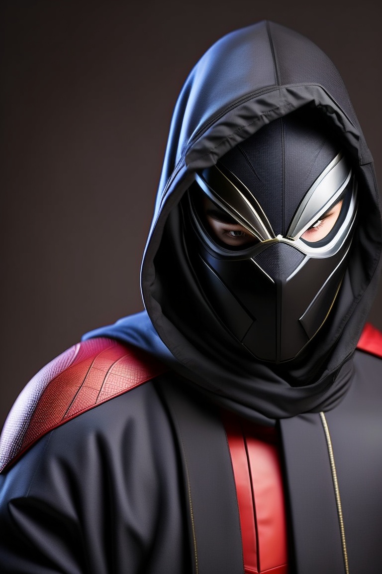 Lexica - Young man, fully masked, fantasy, Spider-Man style, black ...