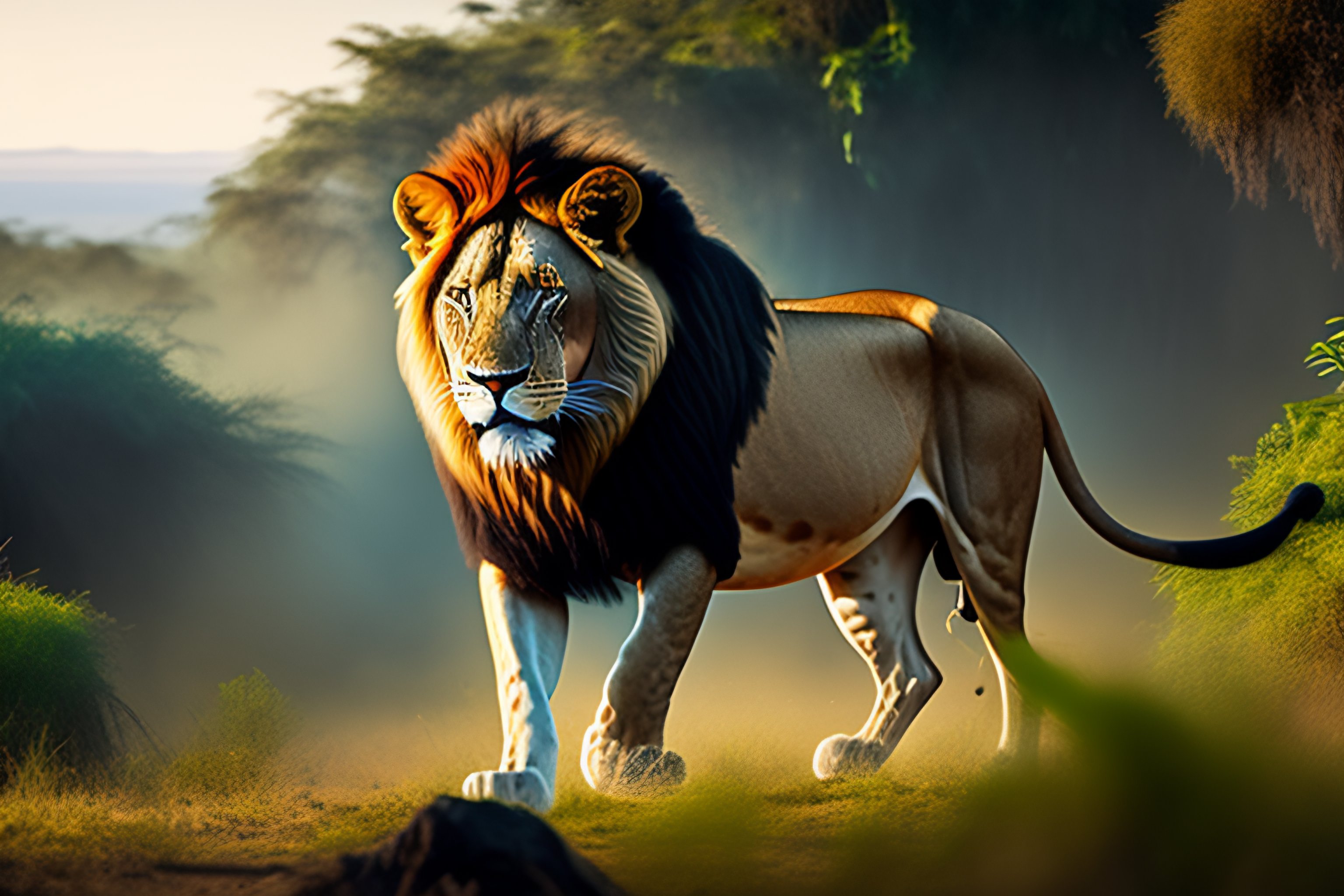 Wallpaper Hd Lion Hunting