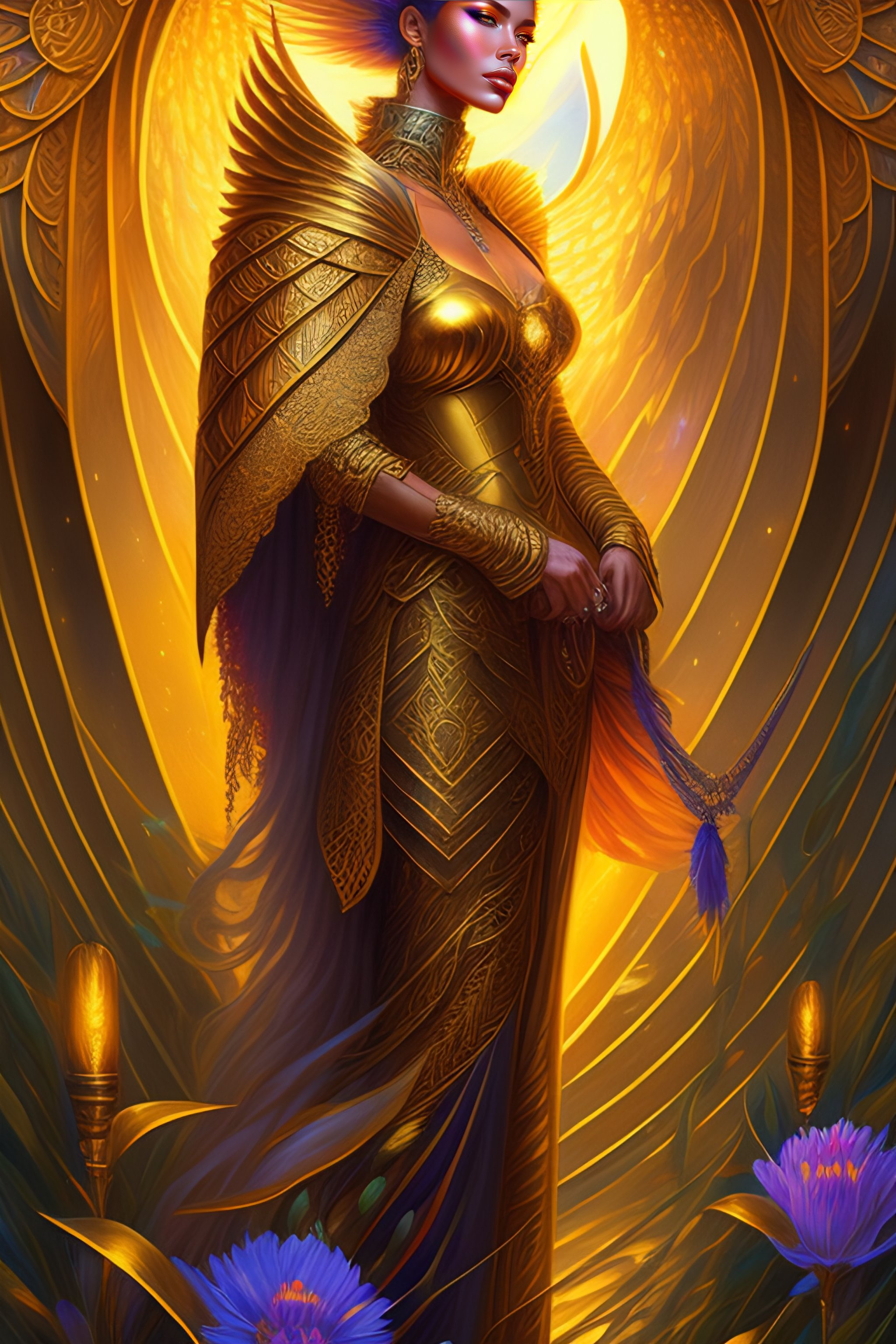 Lexica - A beautiful tarot card artwork of a cyberpunk seraphim in ...