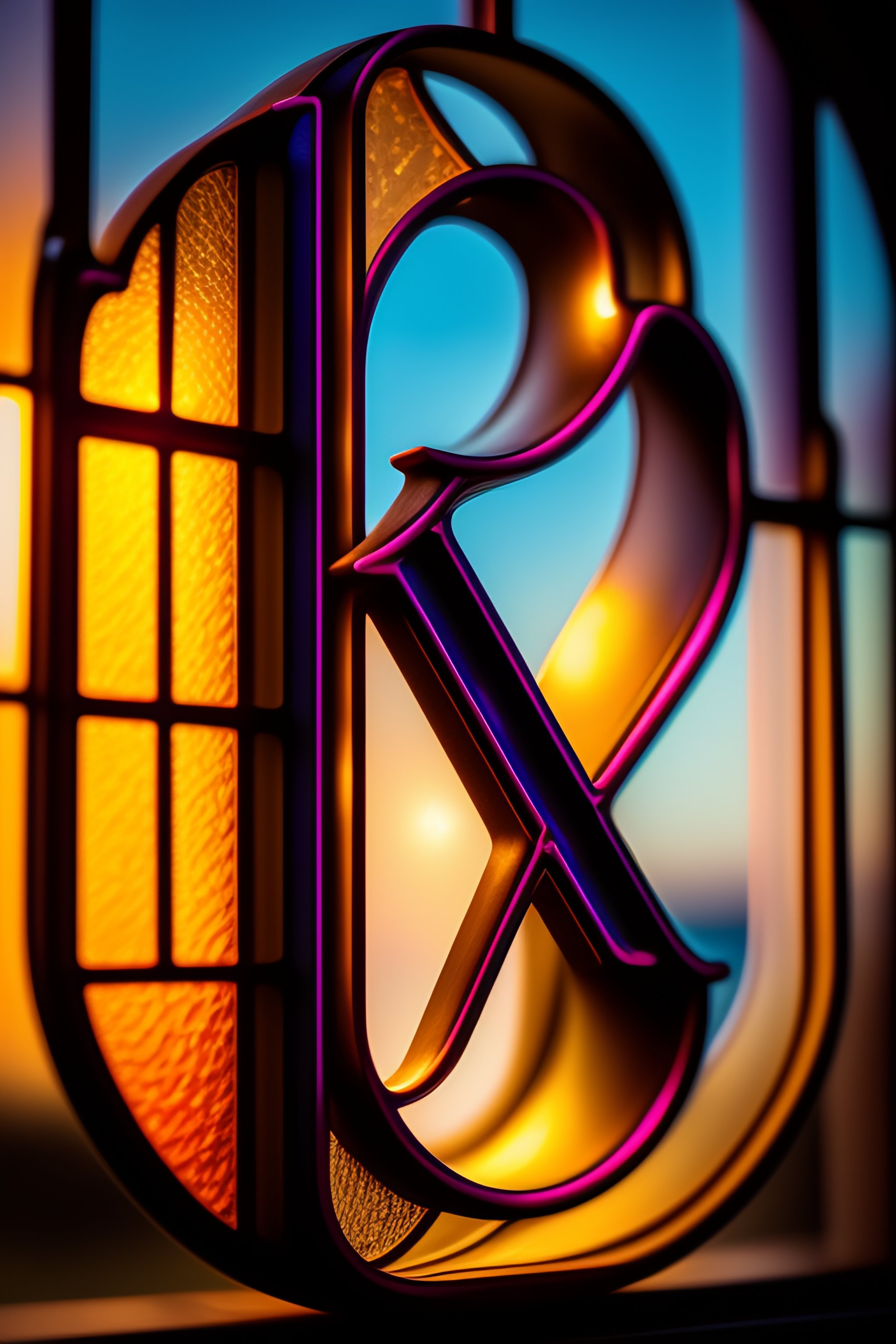 Window Stained Glass Letters