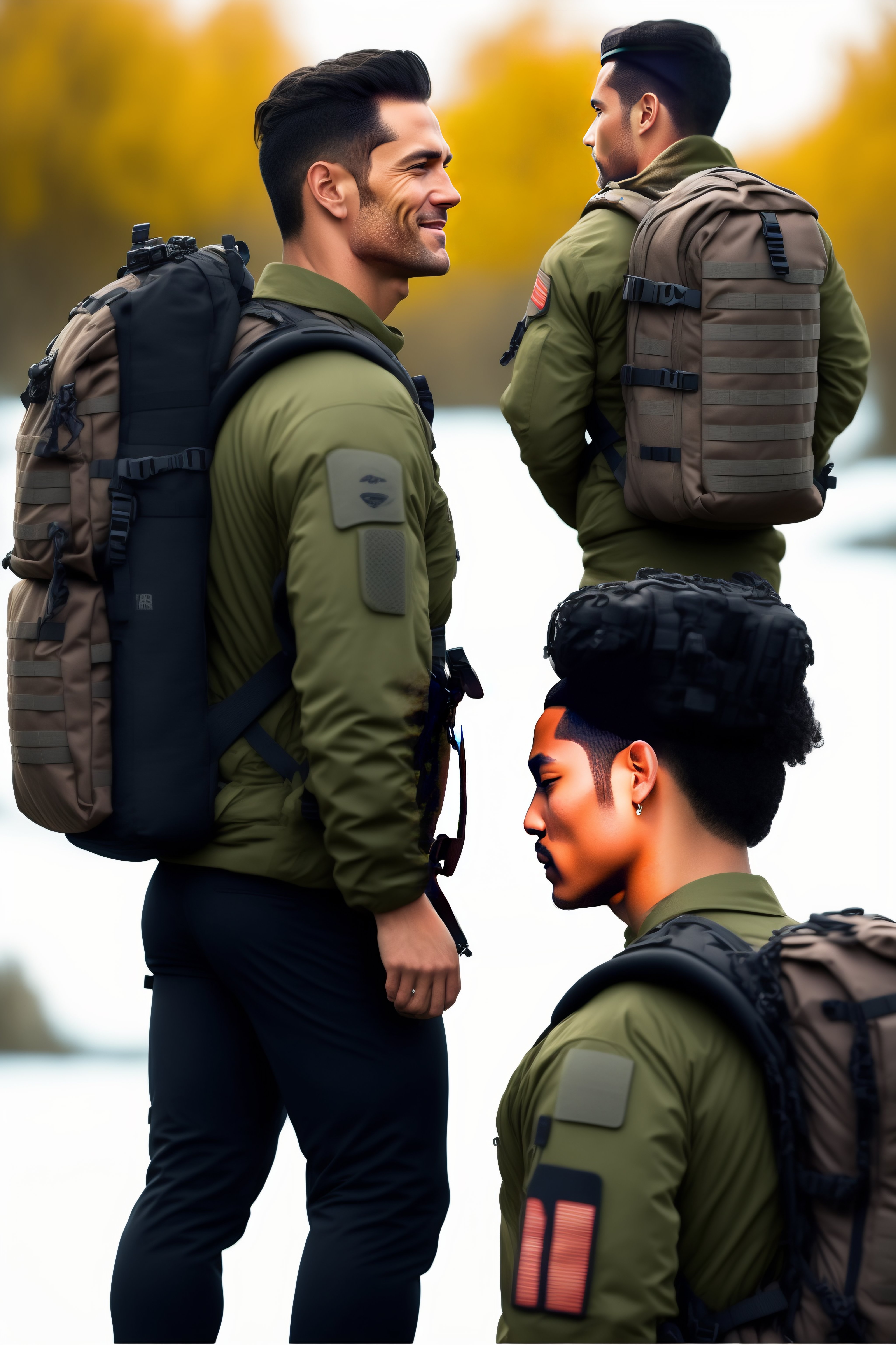 Lexica - Illustrate a person doing rucking with a weighted backpack ...