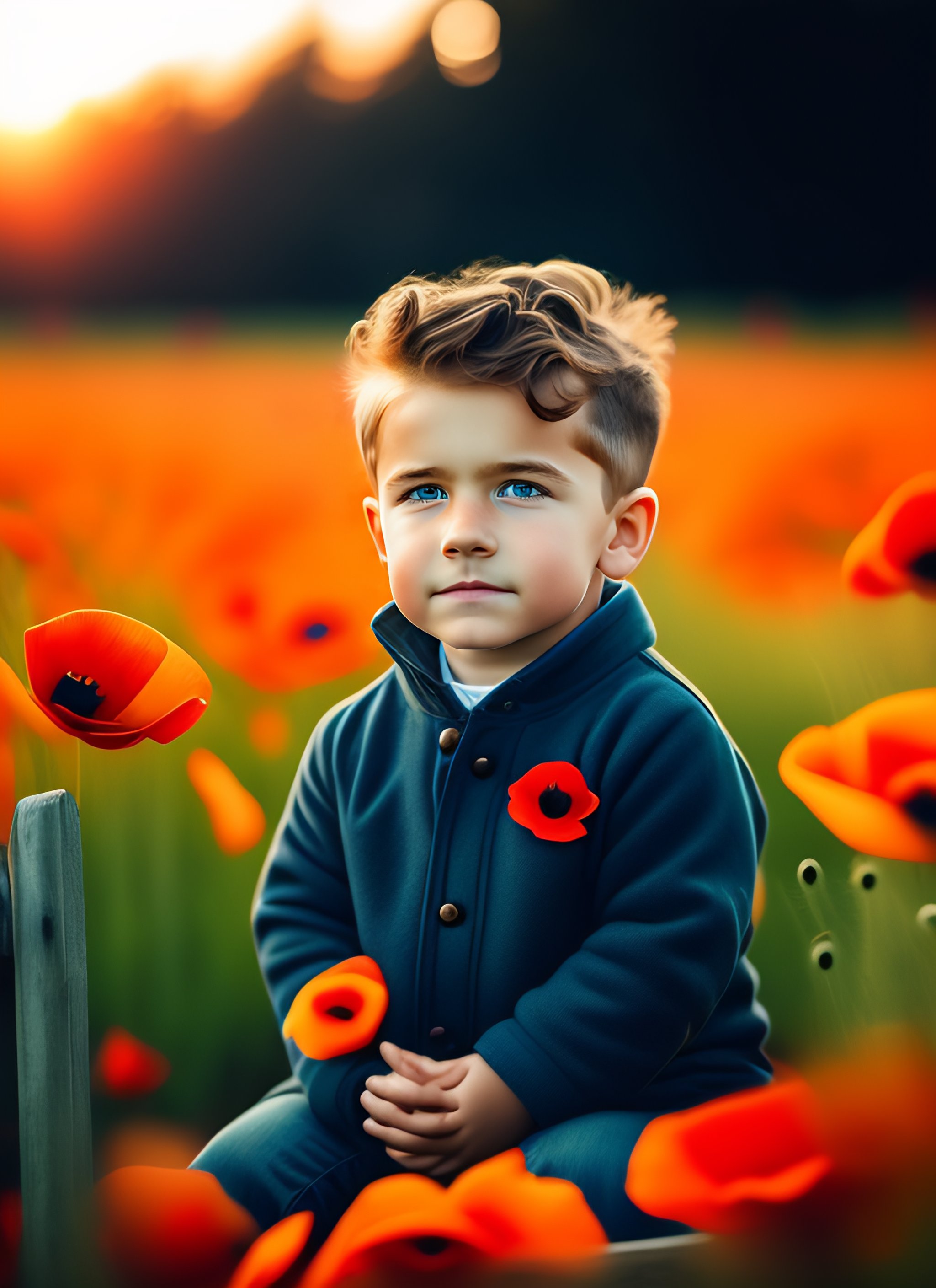 Lexica - Realistic photo of a boy sitting on a fence looking at a field ...