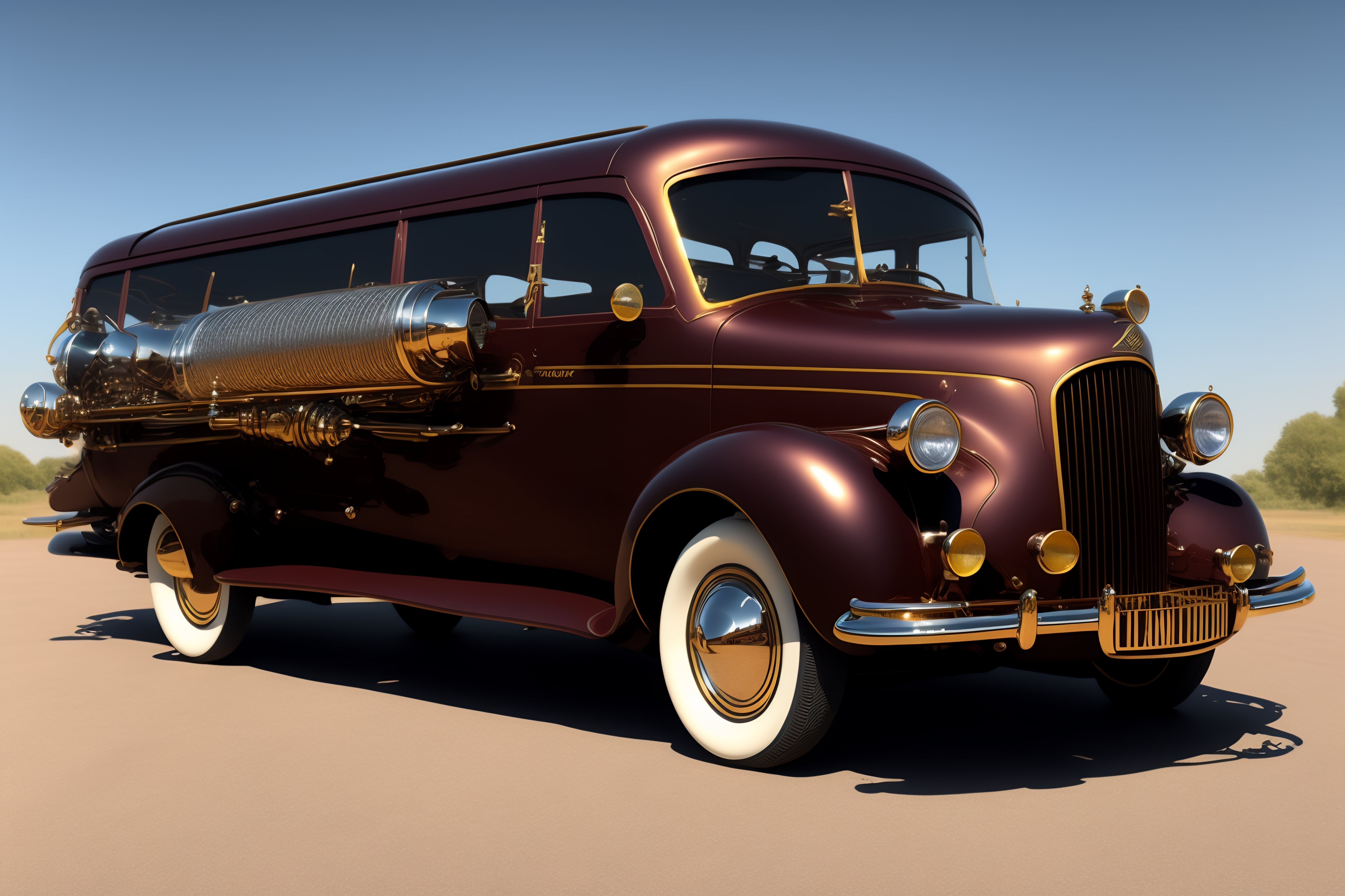 Lexica - STEAMPUNK VANS, a CLASSIC CARS, inspired by Robert J. Brawley, SHARP, auto-destructive ...