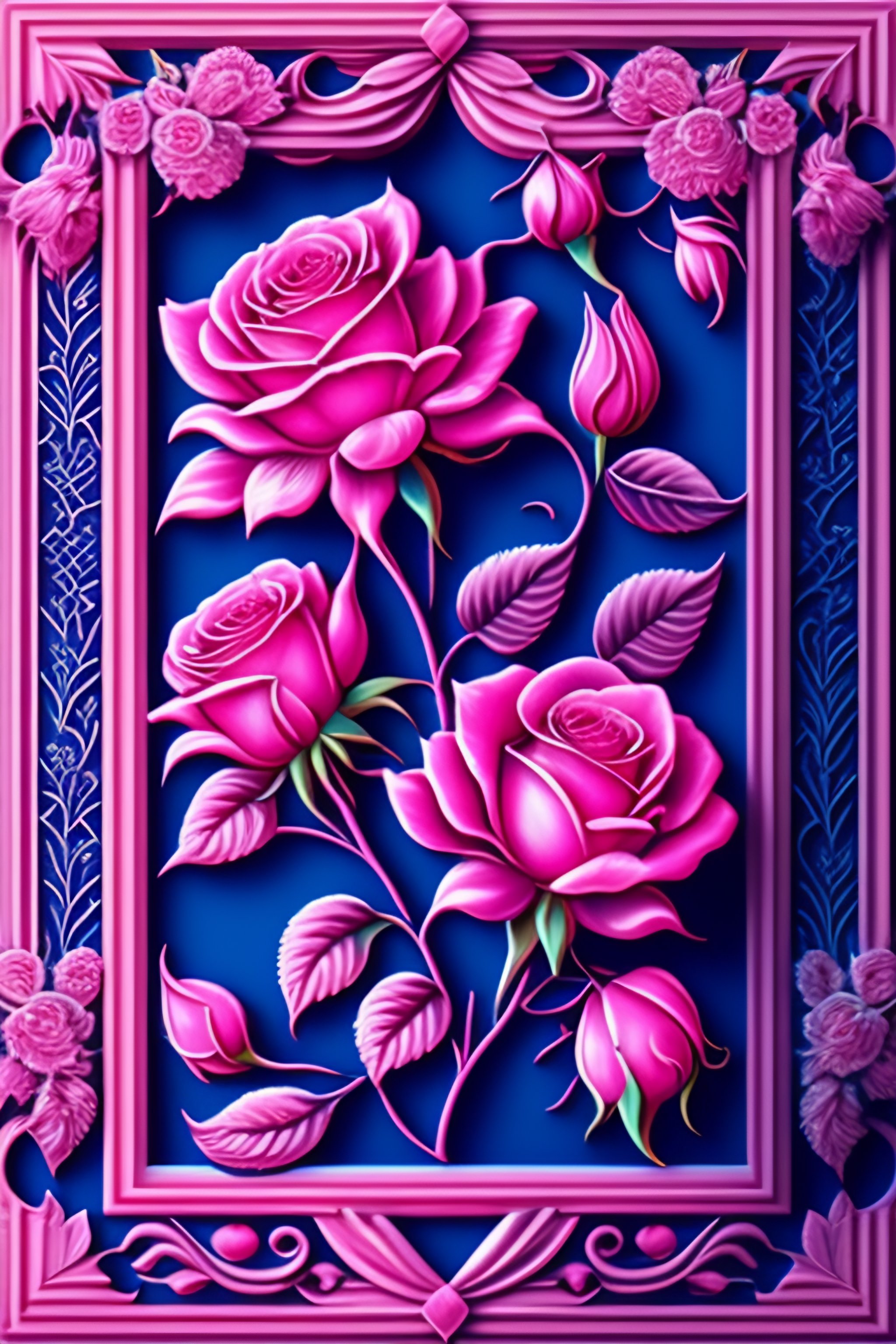 Lexica - Olympian blue and Hot Pink classical floral elements emanating ...