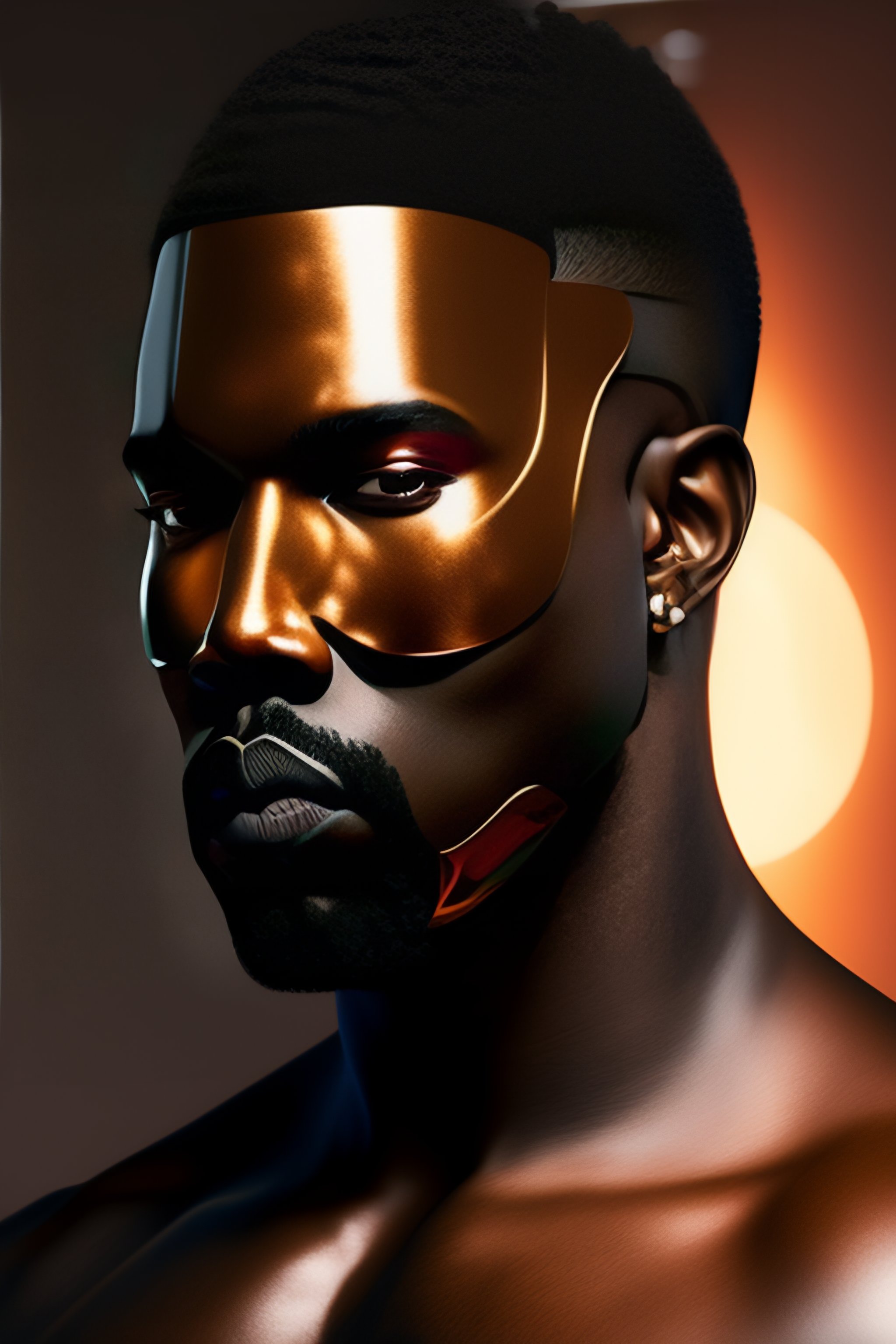 Lexica - Portrait of a masked god, kanye west detailed face mask ...