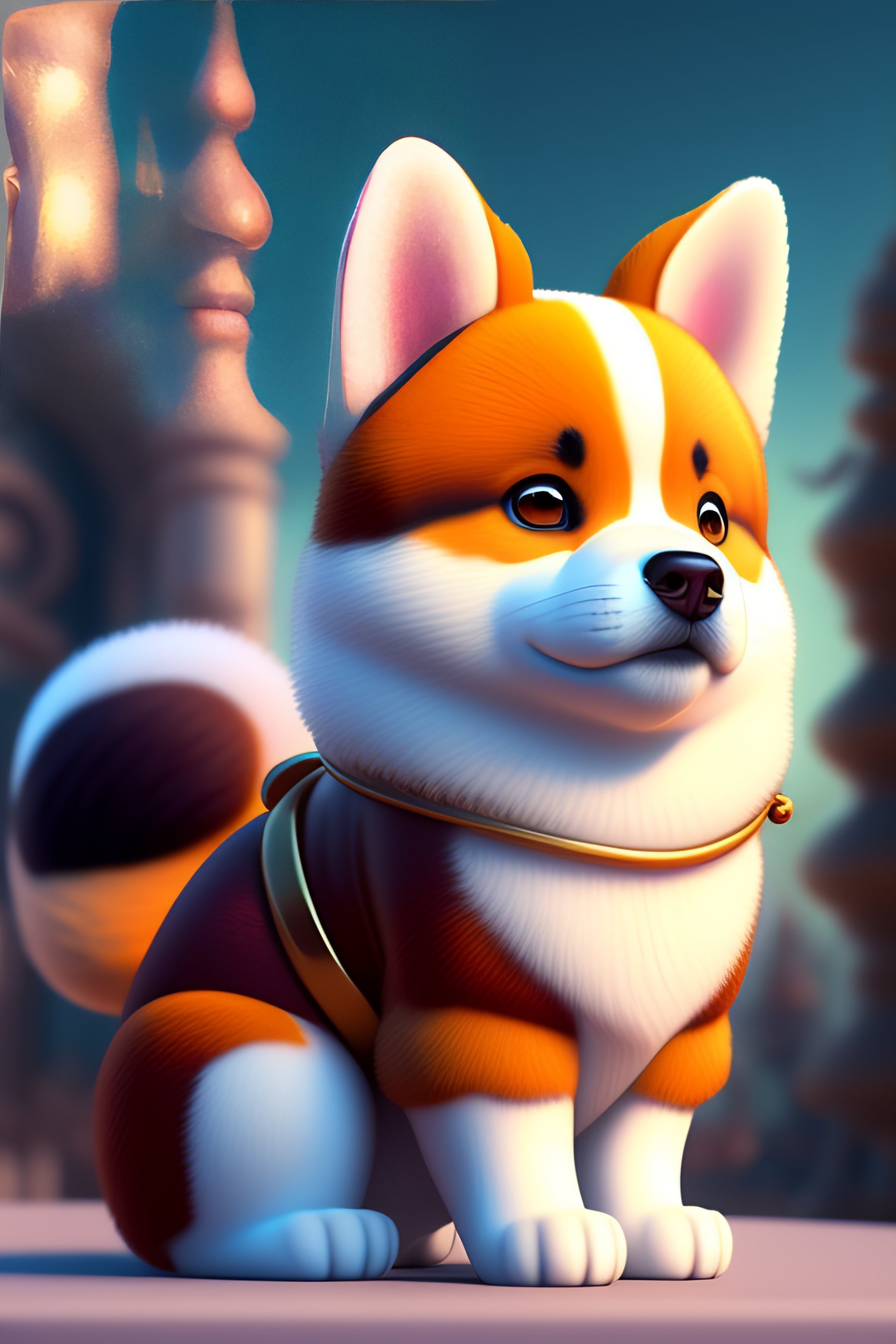 Lexica - CUTE AND ADORABLE CARTOON FLUFFY AKITA INU WITH CAP , FANTASY ...