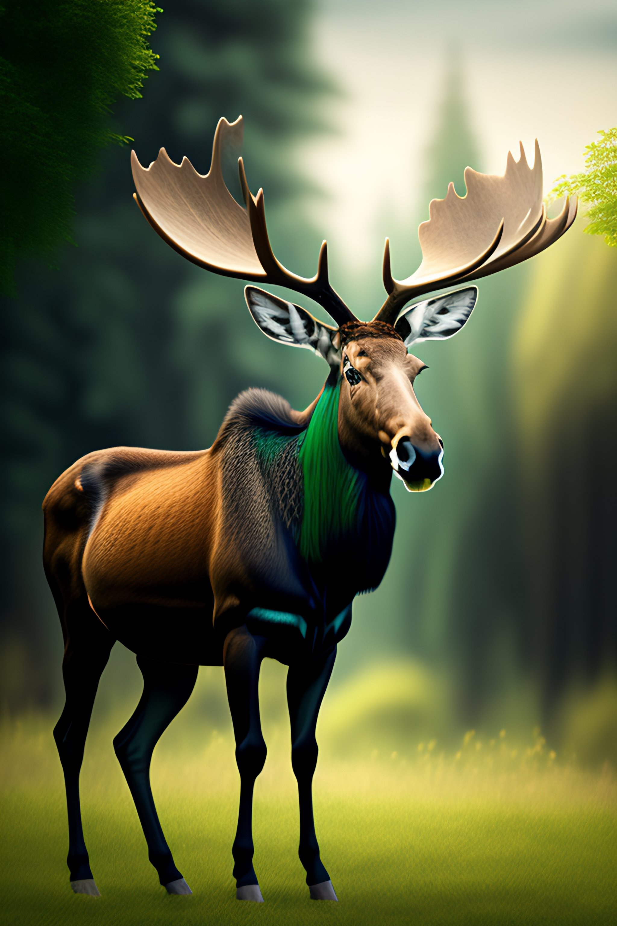 Lexica - Photorealistic moose with antlers wearing a monk's robe (dark ...