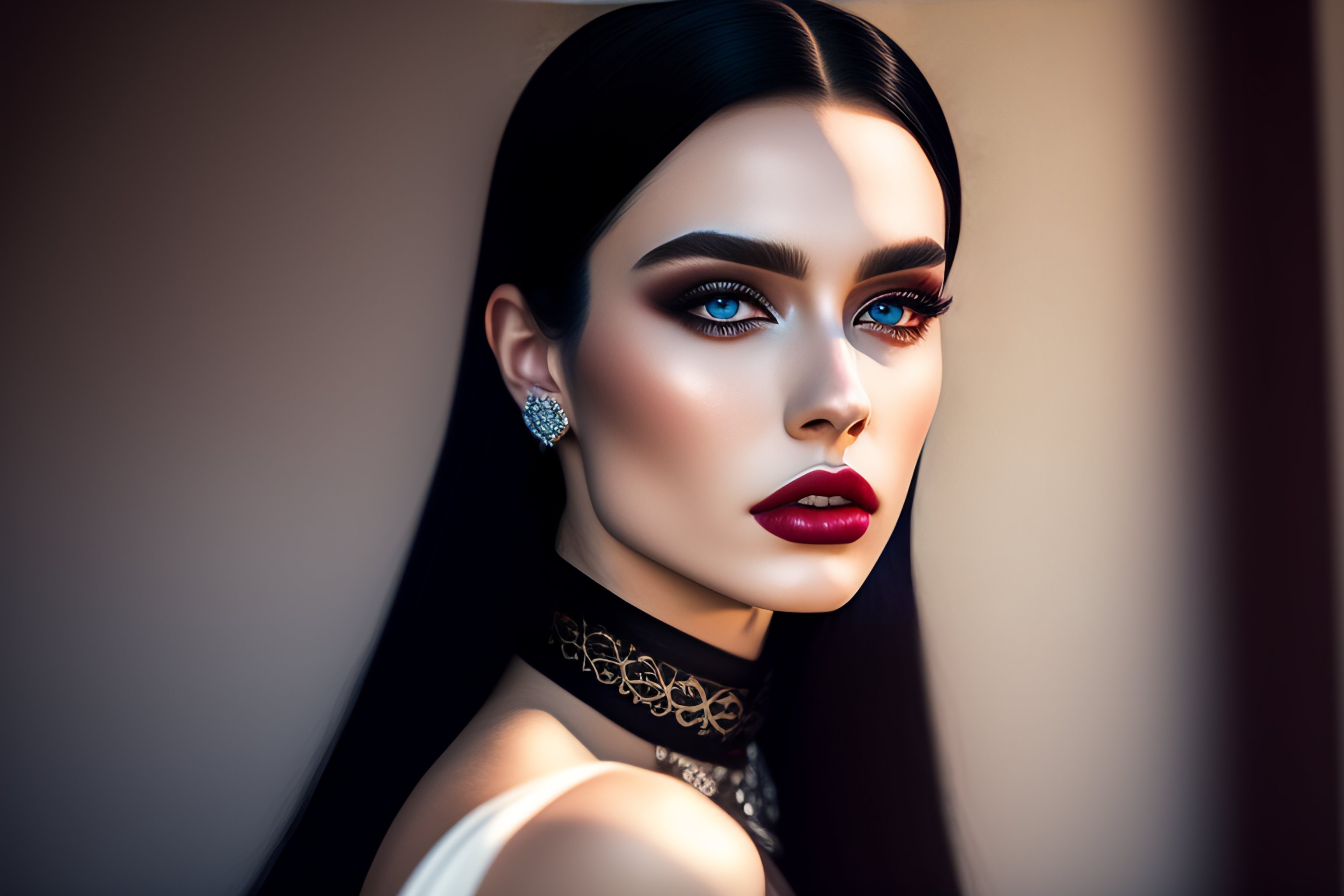 Lexica - A portrait of a beautiful gothic white girl, divine goddess ...