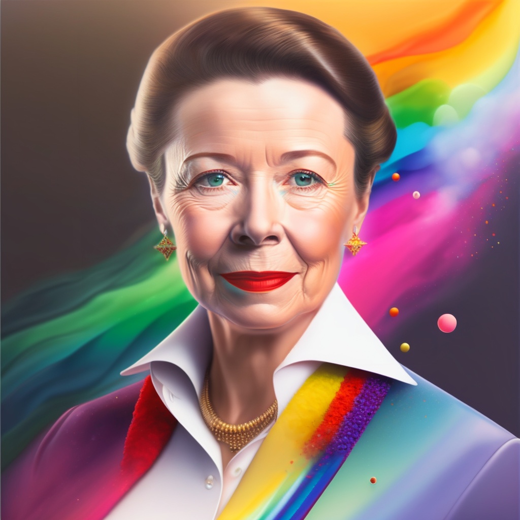 Lexica - Simone de Beauvoir realistic rainbow splash behind her ...